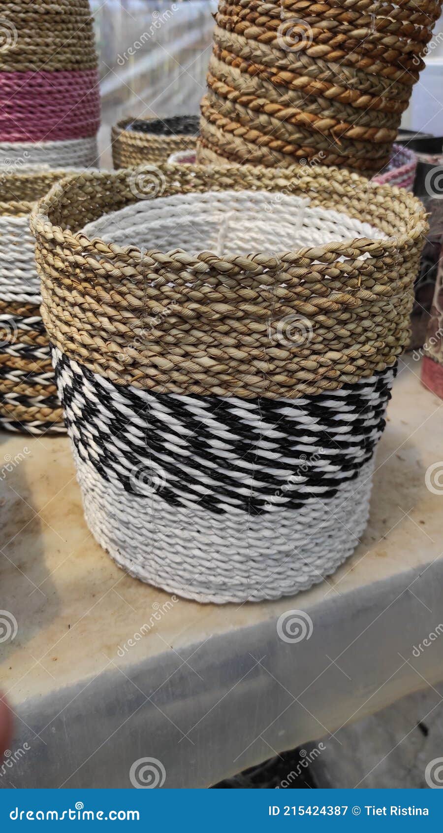 Flower Pots Made from Hyacinth Plants Stock Image - Image of woolen ...