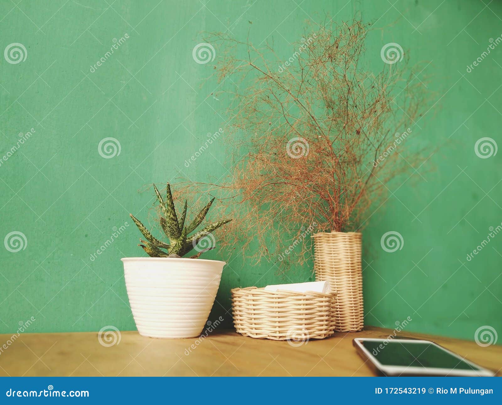 3 Flower Pots Placed on the Table Stock Image - Image of autumn, garden ...