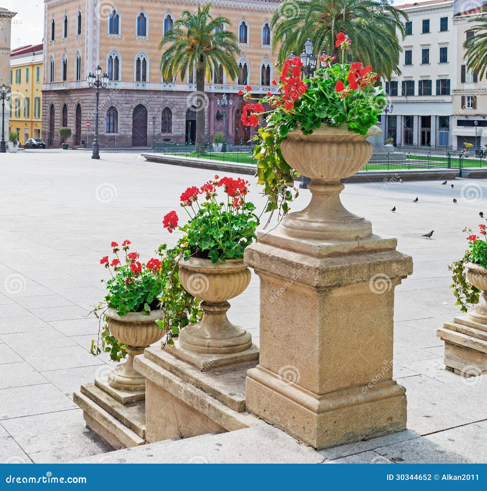 Flower pots stock photo. Image of front, building, flower - 30344652