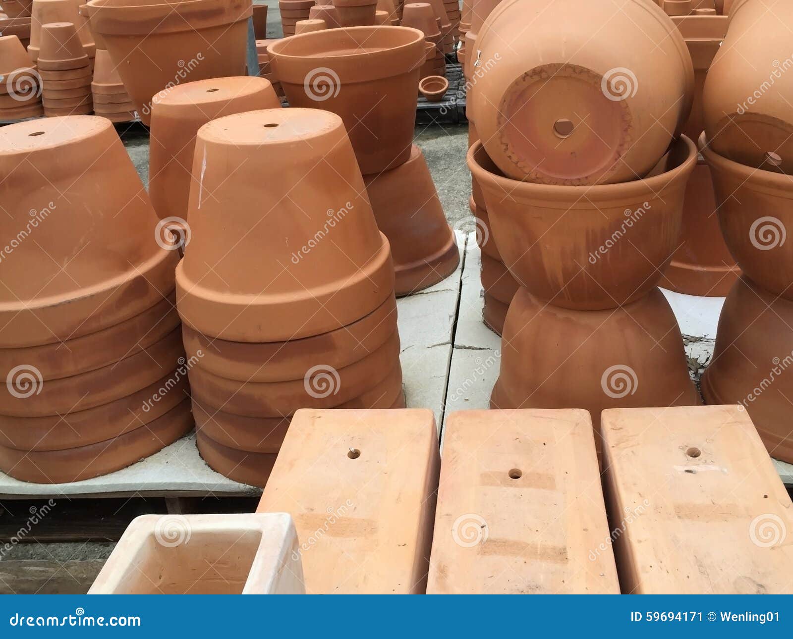 Flower Pots Selling at Store Stock Image - Image of selling, flower ...