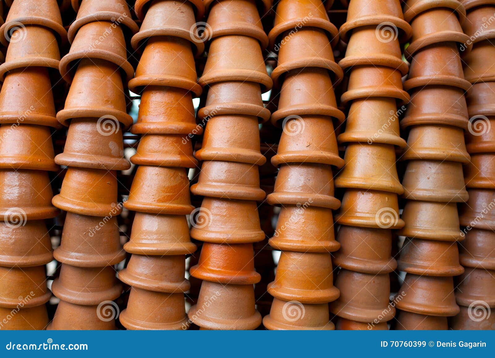Flower Pots Stacked in Rows Stock Image - Image of container, empty ...
