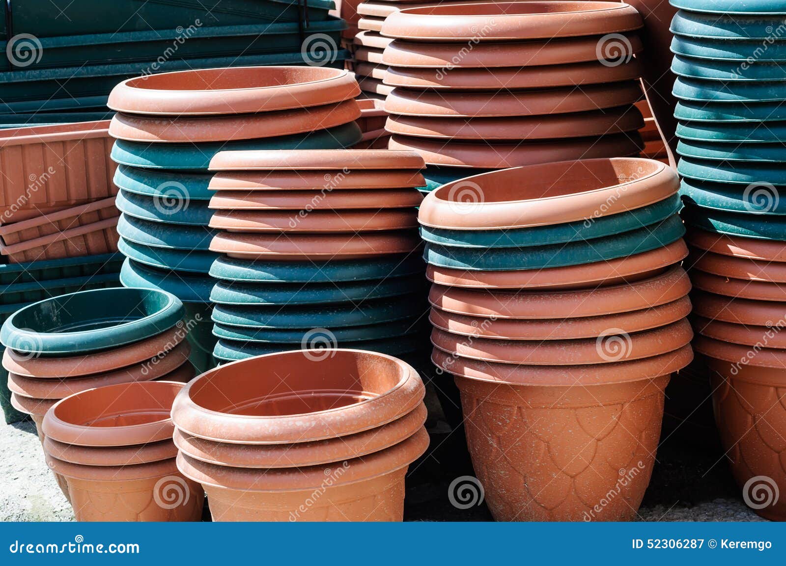 Flower Pots stock image. Image of sizes, flower, gardens - 52306287