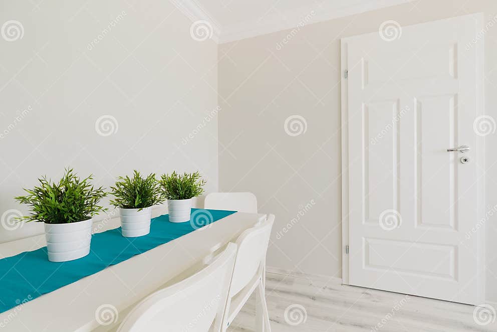 Flower pots on the table stock image. Image of dining - 55252511
