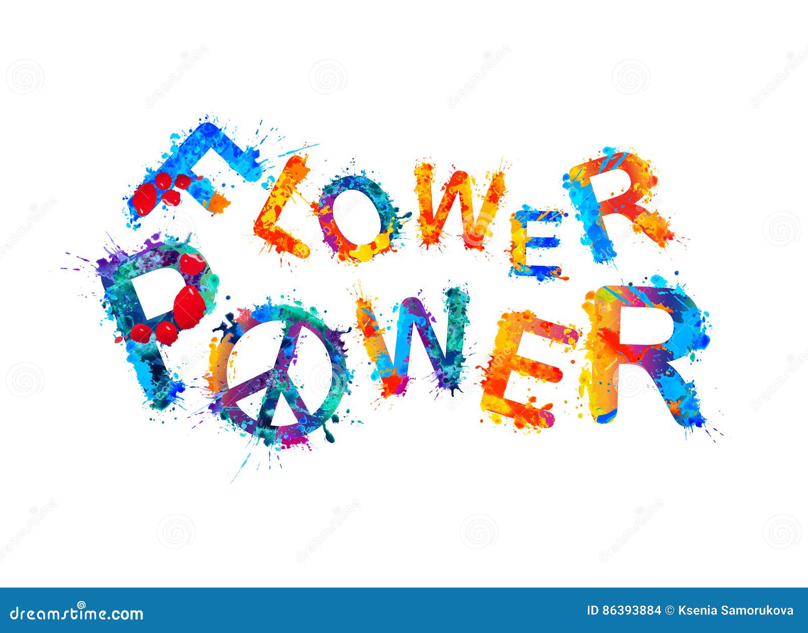 Flower Power. Splash Paint Vector Illustration | CartoonDealer.com ...
