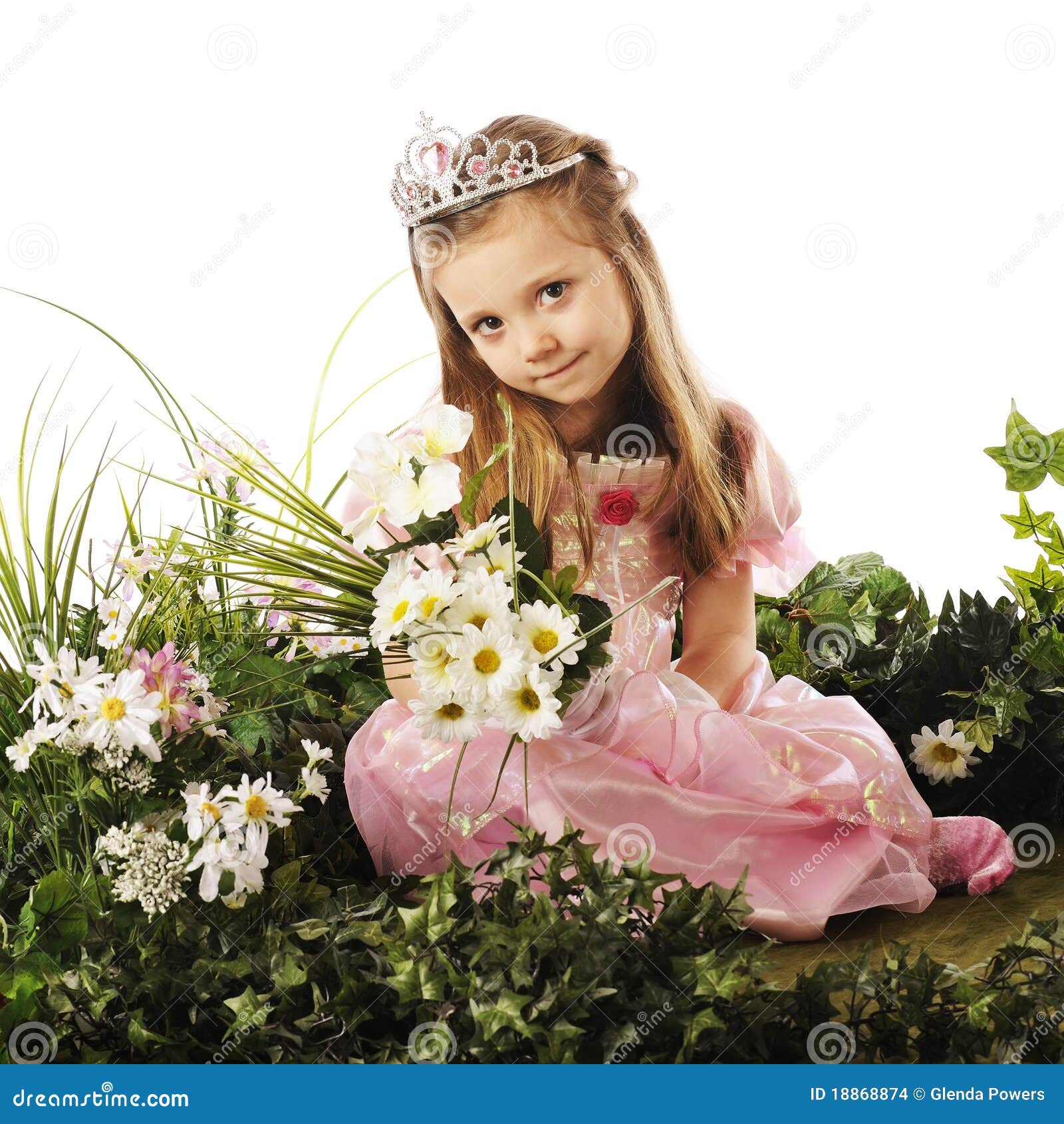 Flower Princess stock photo. Image of happy, girl, greenery - 18868874