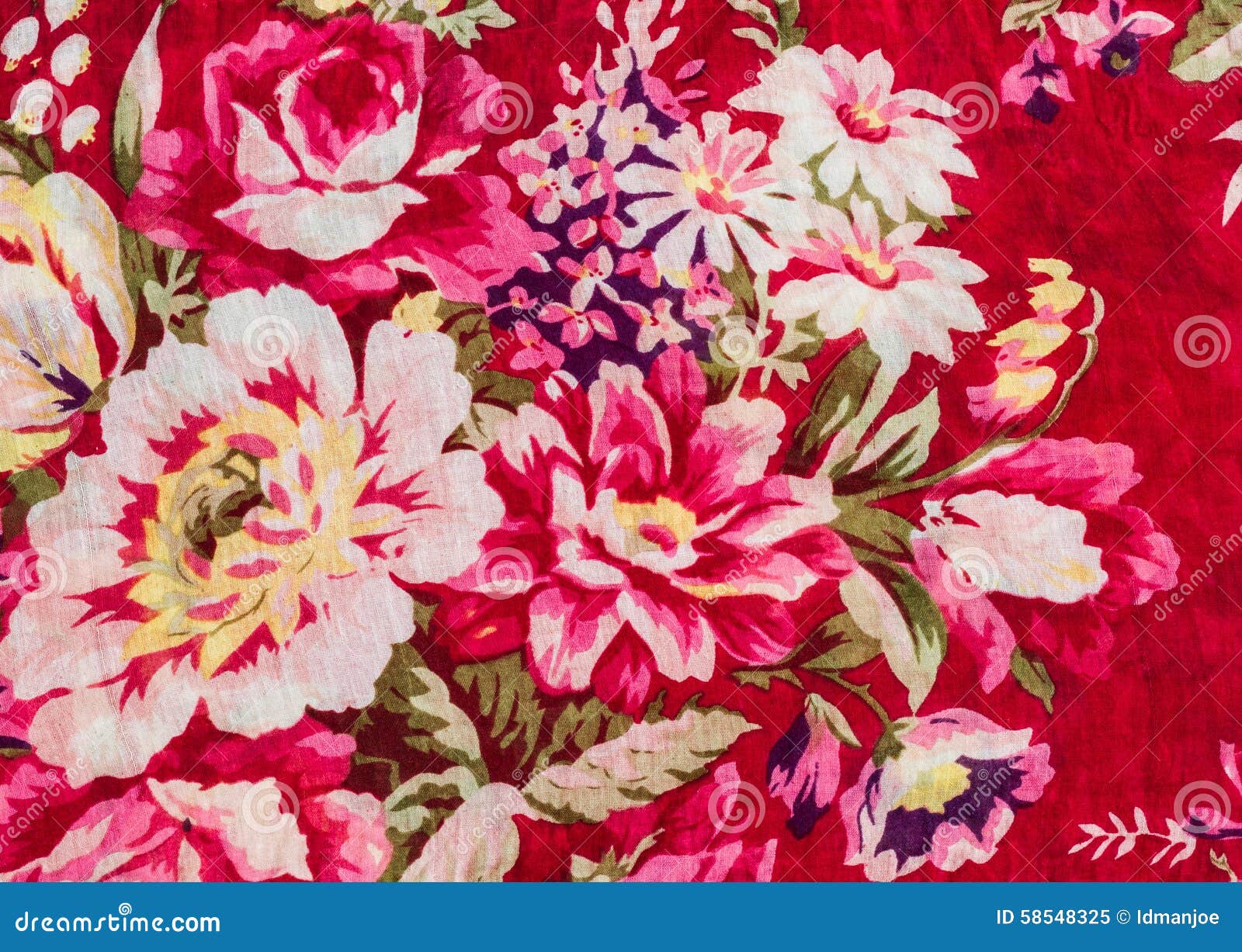 Flower print fabric stock image. Image of cloth, golden - 58548325
