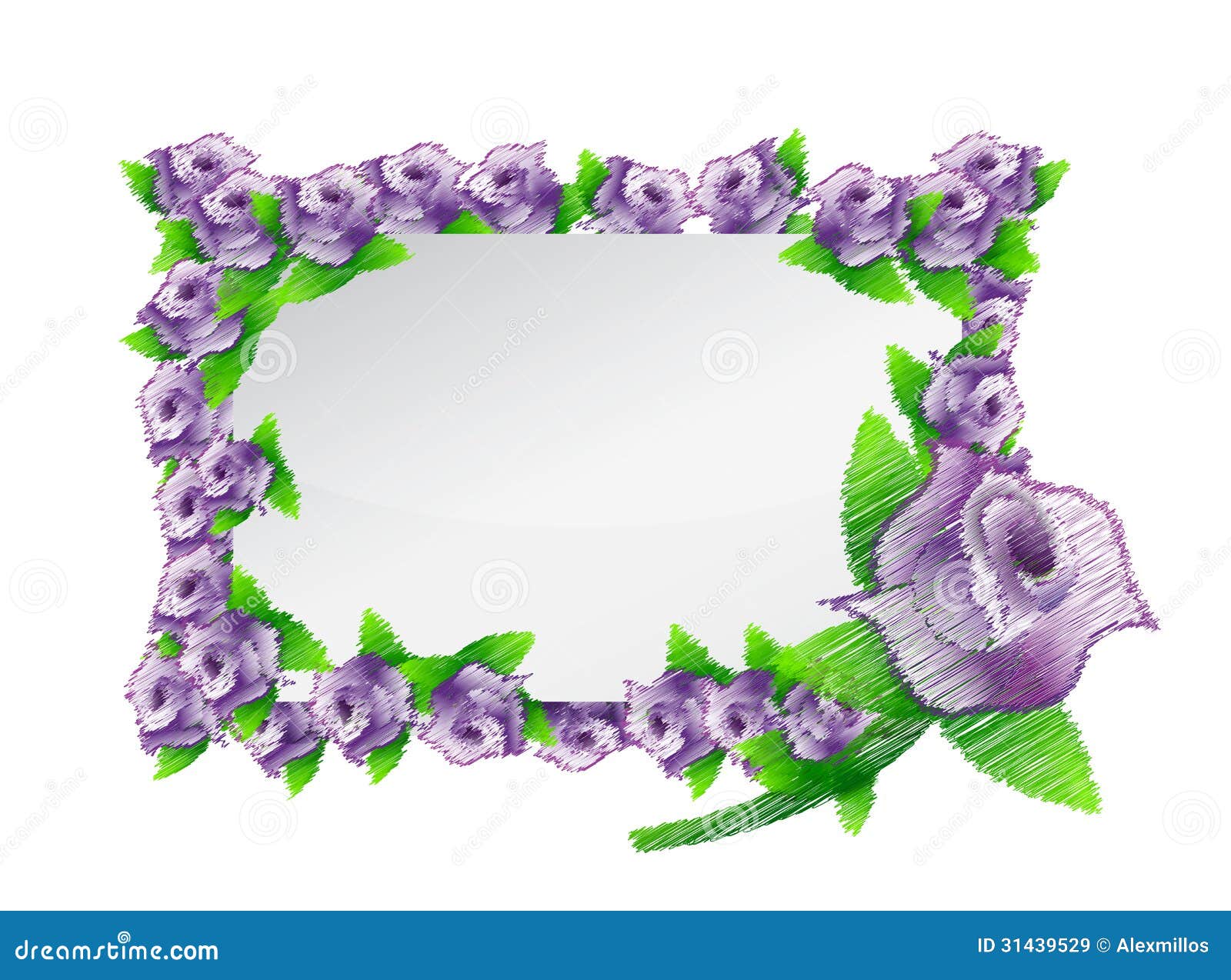 Flower Purple Frame Illustration Design Stock Illustration ...