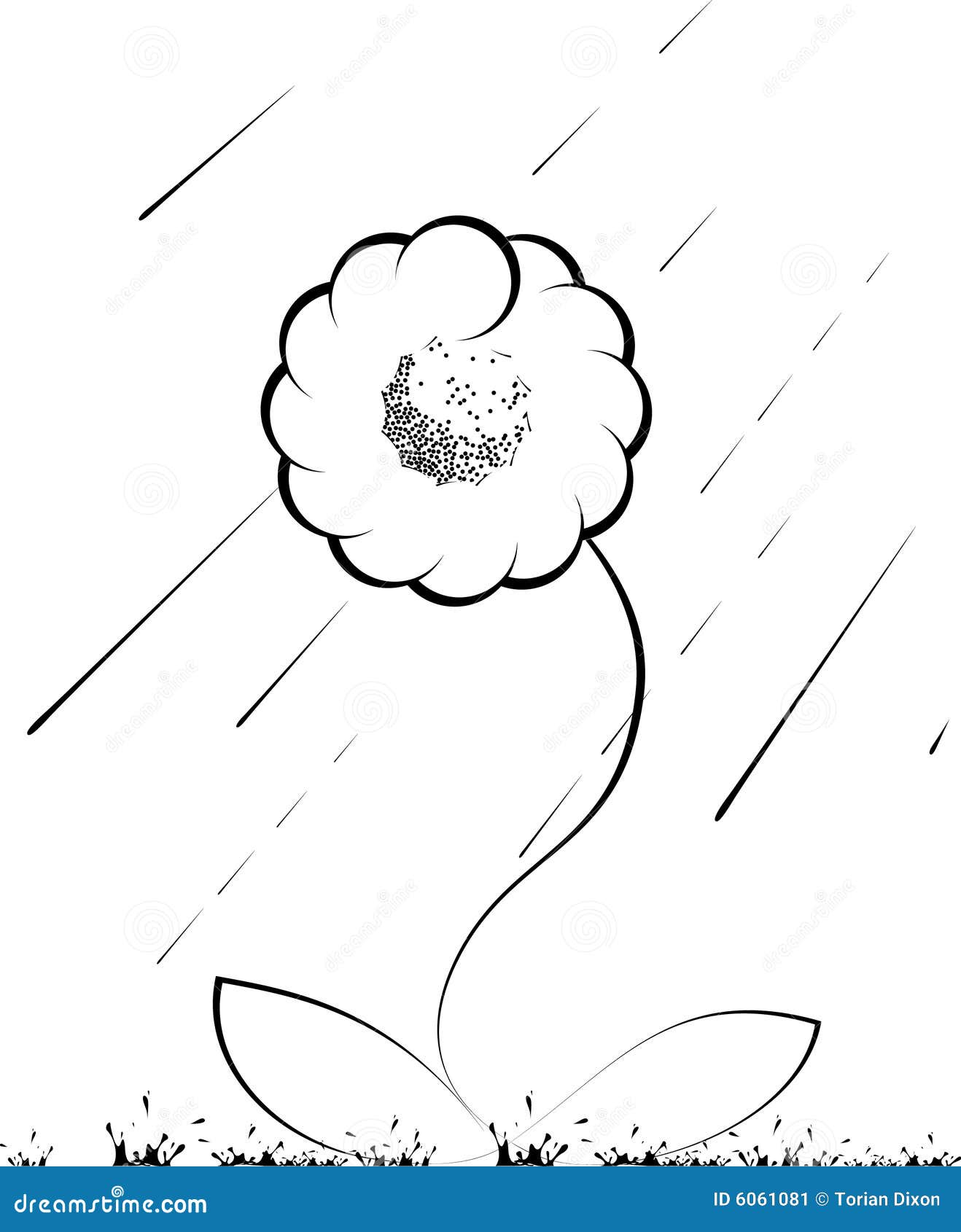 Flower in Rain stock vector. Illustration of floral, drops - 6061081