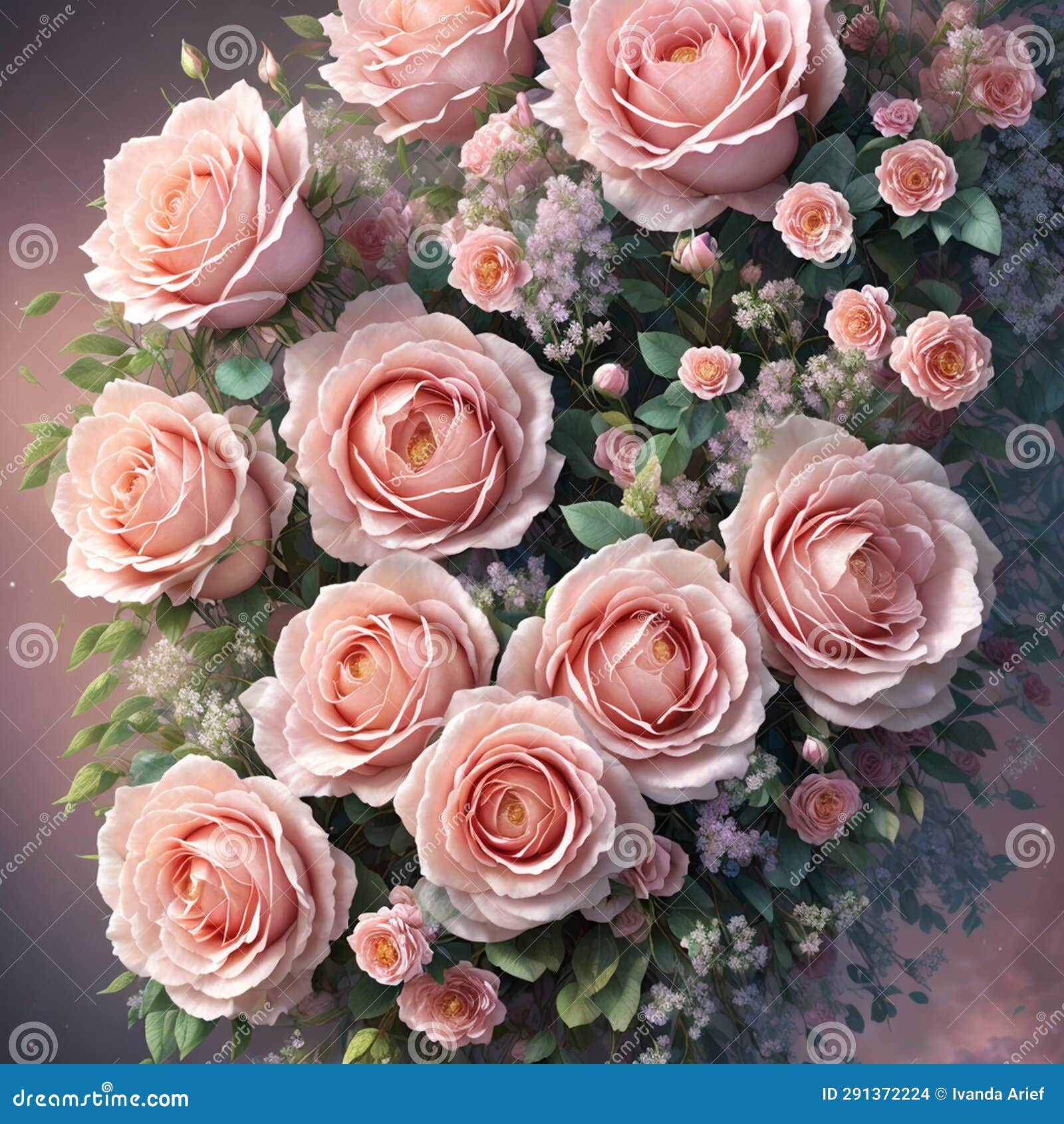 Flower Realistic Seamless Abstract Pattern. Floral Random Background ...