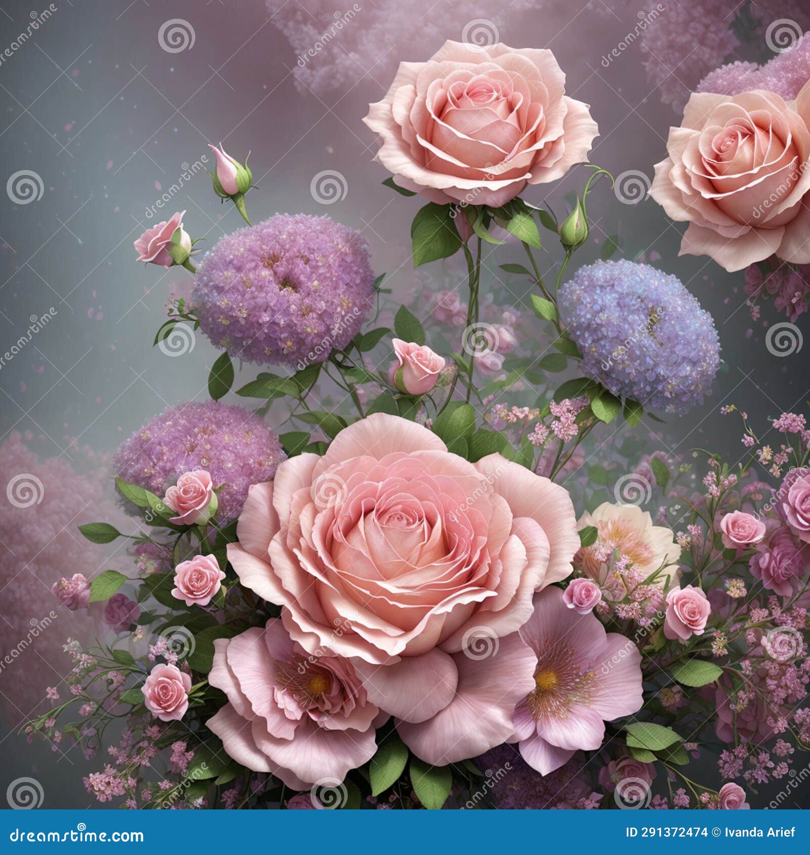 Flower Realistic Seamless Abstract Pattern. Floral Random Background ...