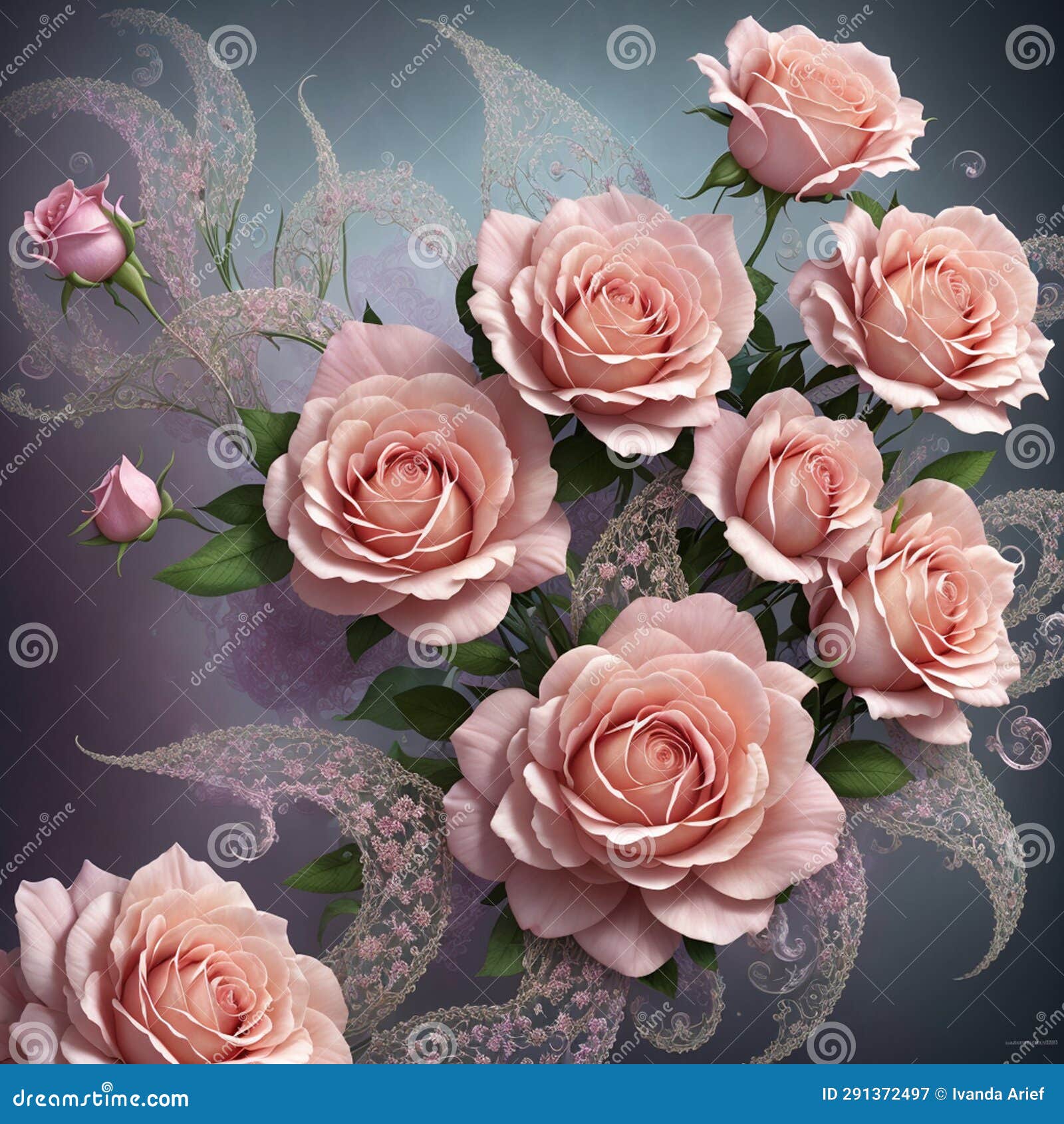 Flower Realistic Seamless Abstract Pattern. Floral Random Background ...