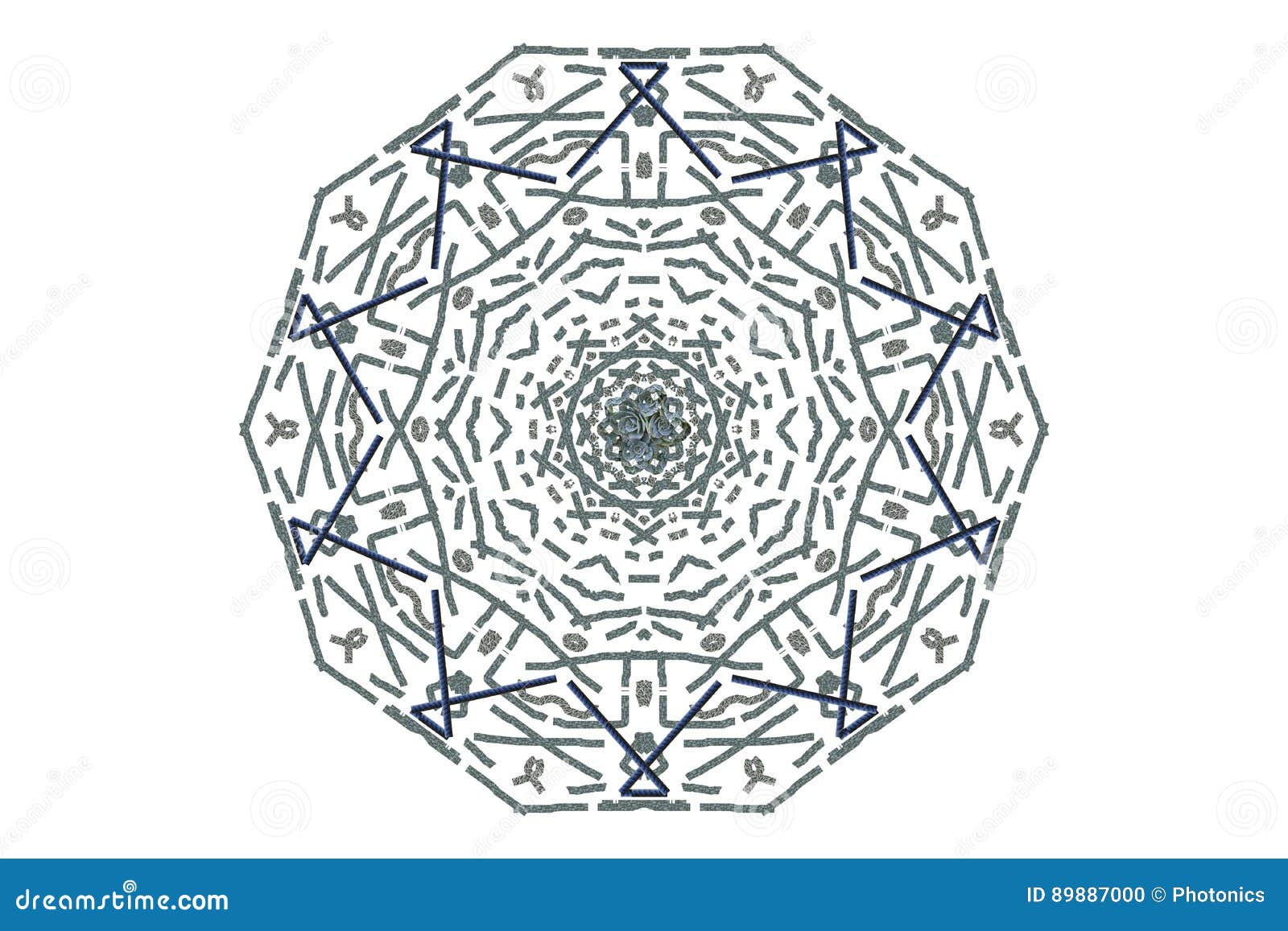 Flower and Rope Mandala stock vector. Illustration of lines - 89887000