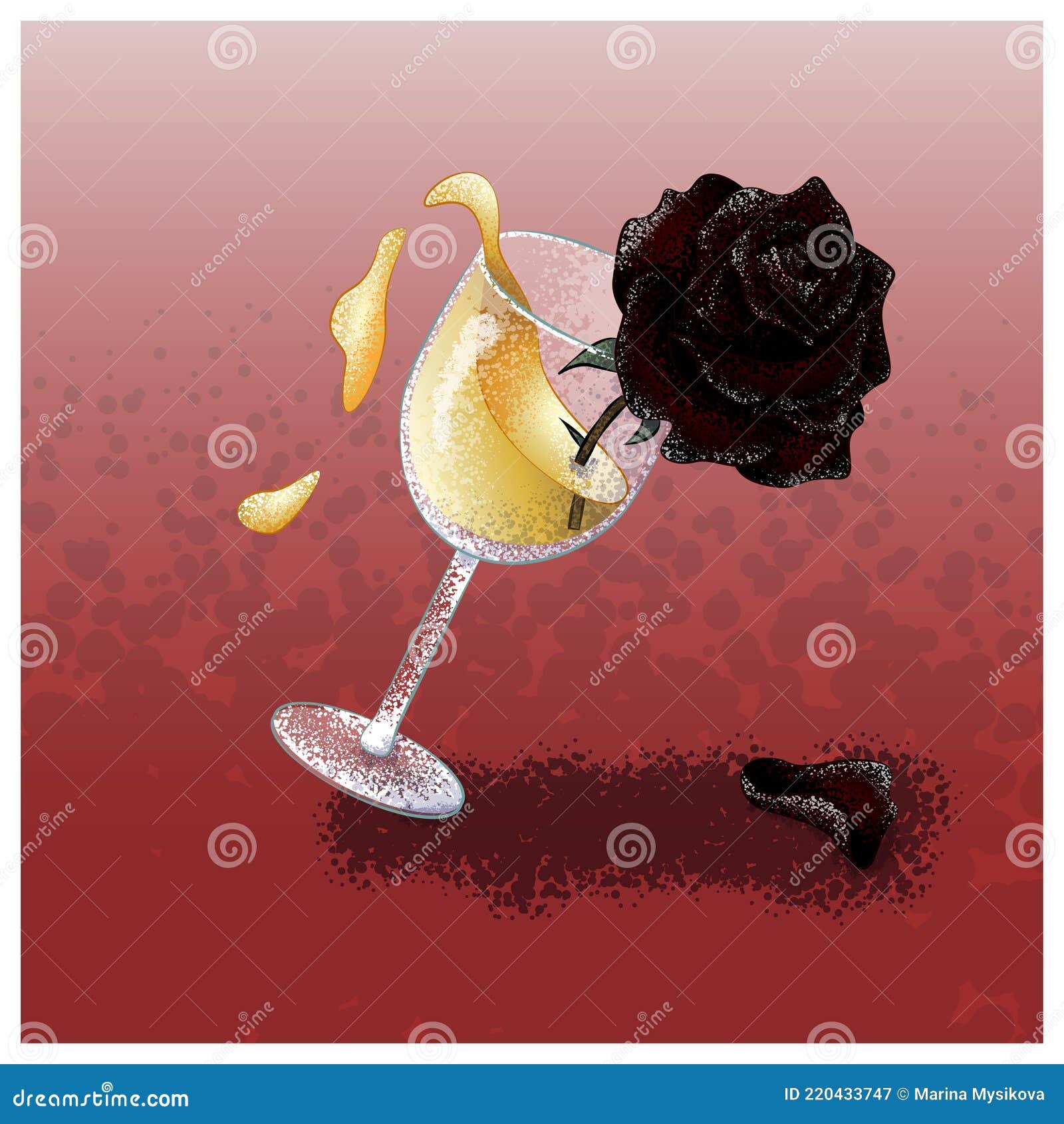 Flower rose in a glass stock vector. Illustration of floral - 220433747
