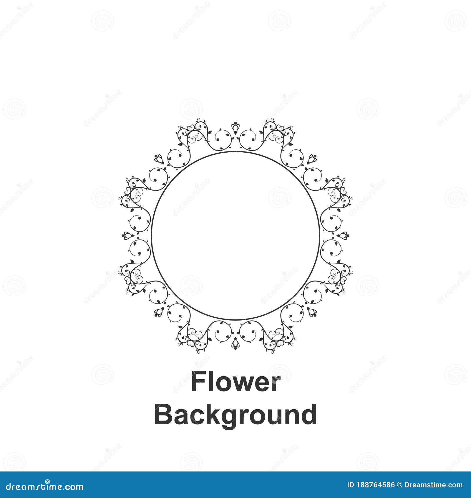 Flower Round Background, Hand Drawn Stock Illustration - Illustration ...