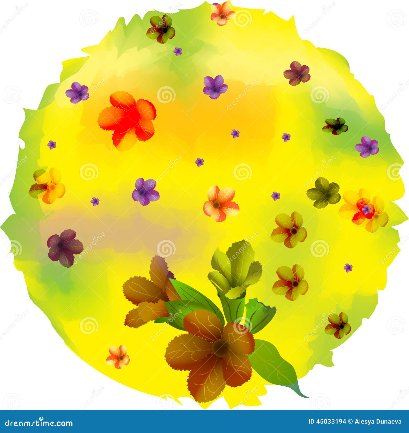Flower Round, Nature Design Stock Vector - Illustration of clear, color ...