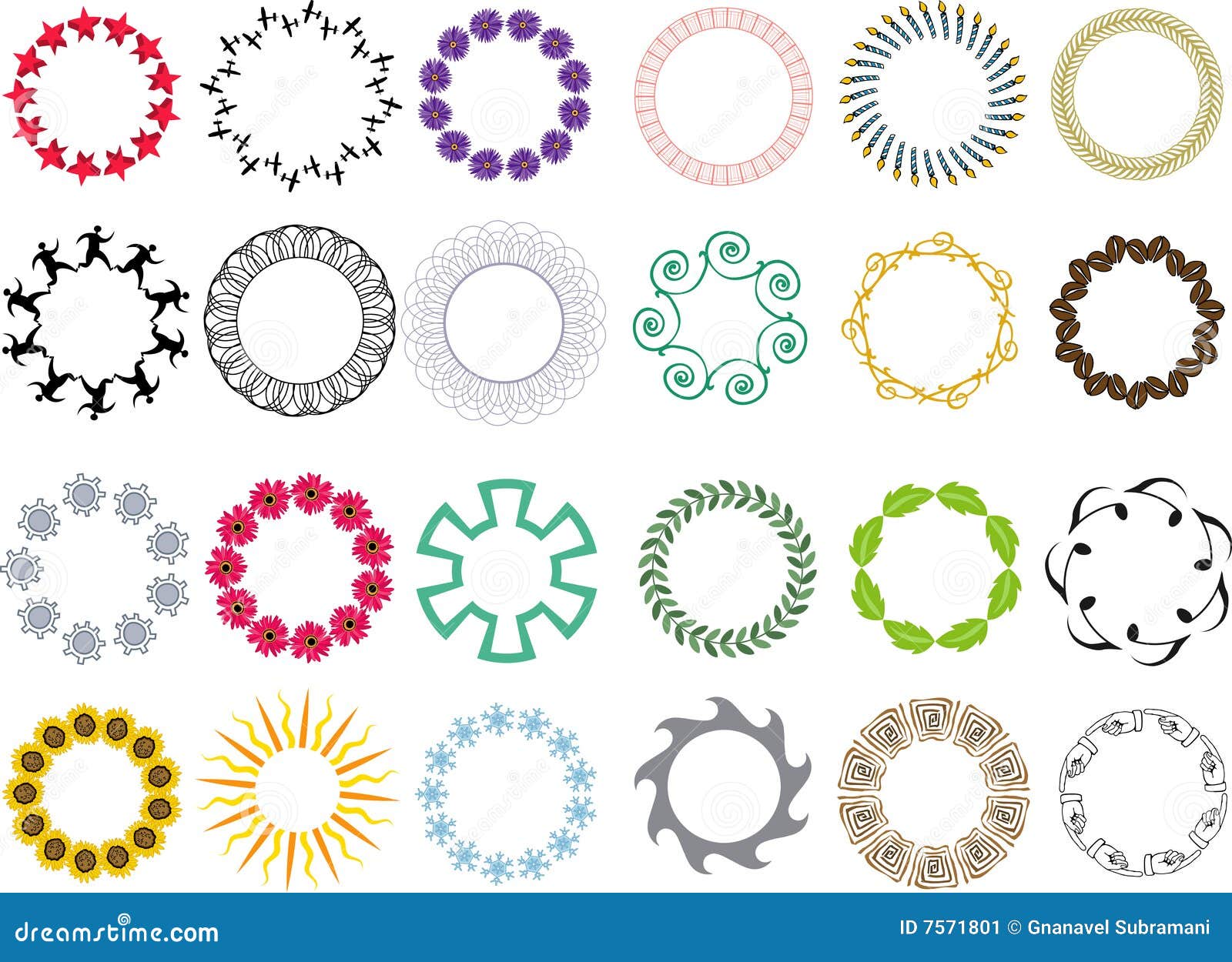 Flower rounds stock illustration. Illustration of cubes - 7571801