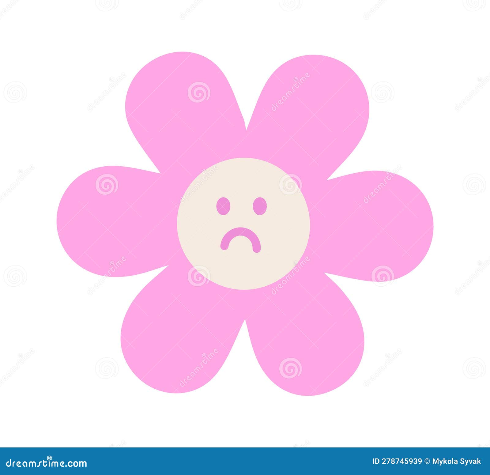 Flower Sad Character stock vector. Illustration of flower - 278745939
