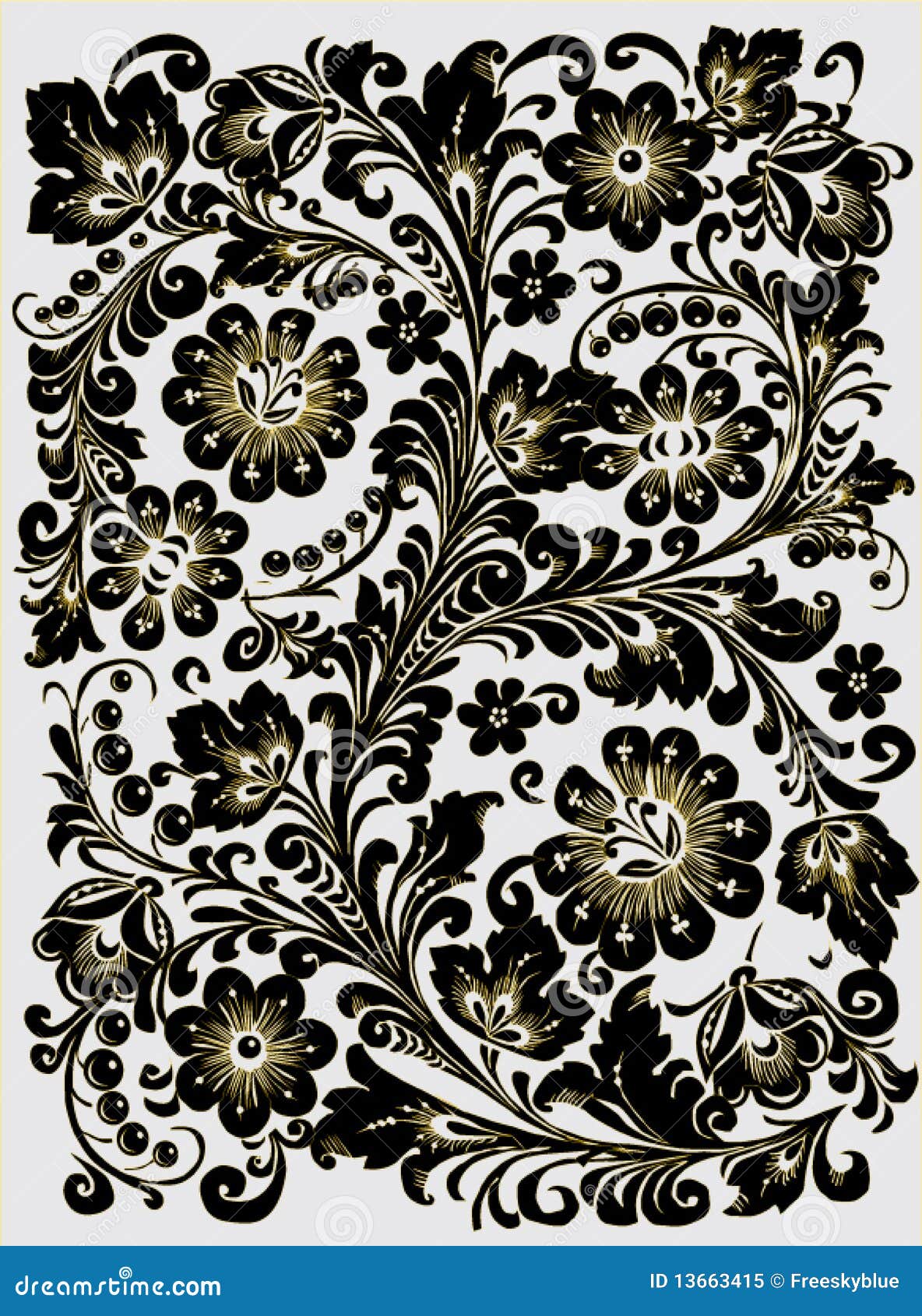 Flower Seamless Damask Background Stock Illustration - Illustration of ...