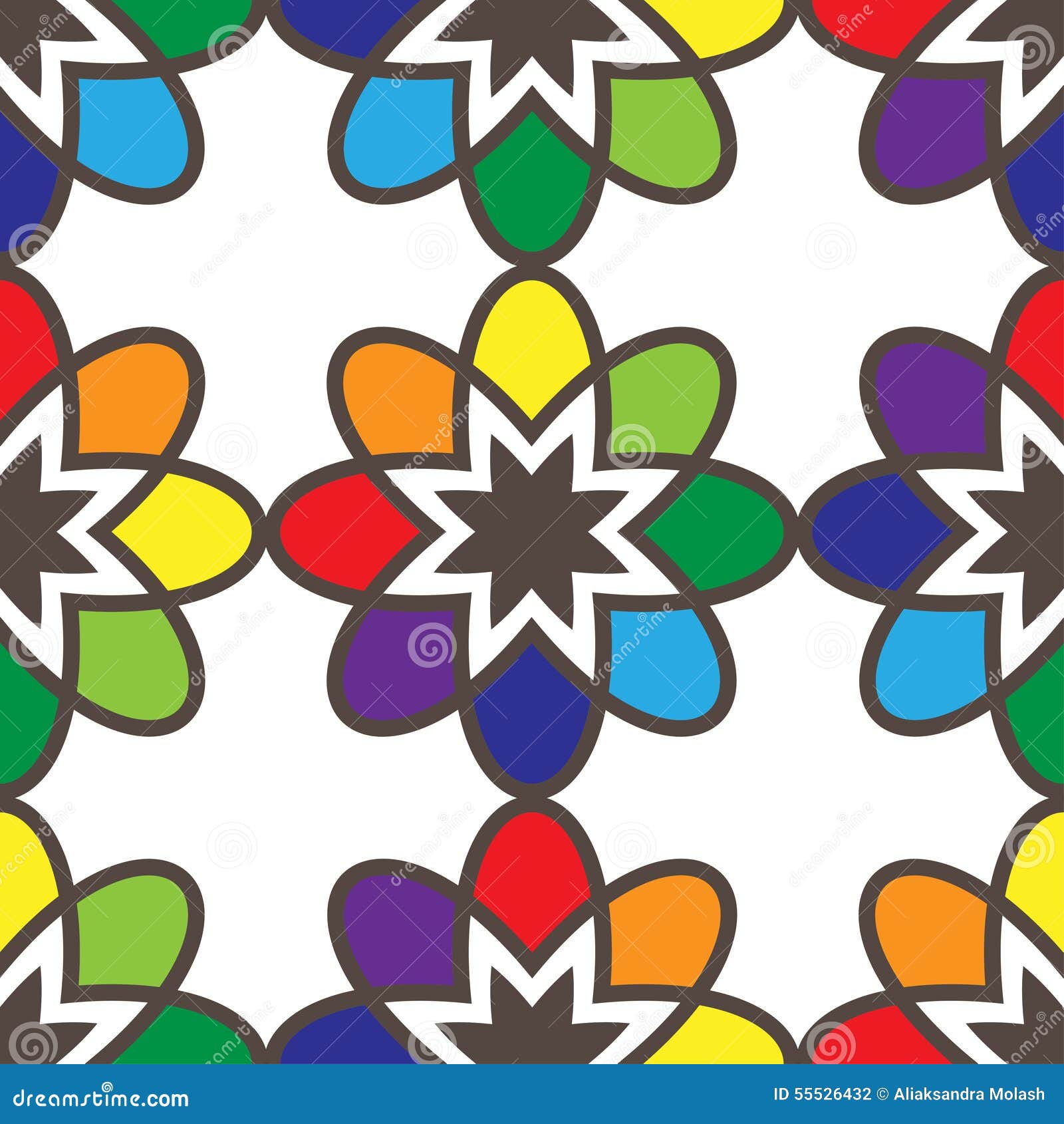 Flower Seamless Pattern Bright Colors Stock Vector - Illustration of ...