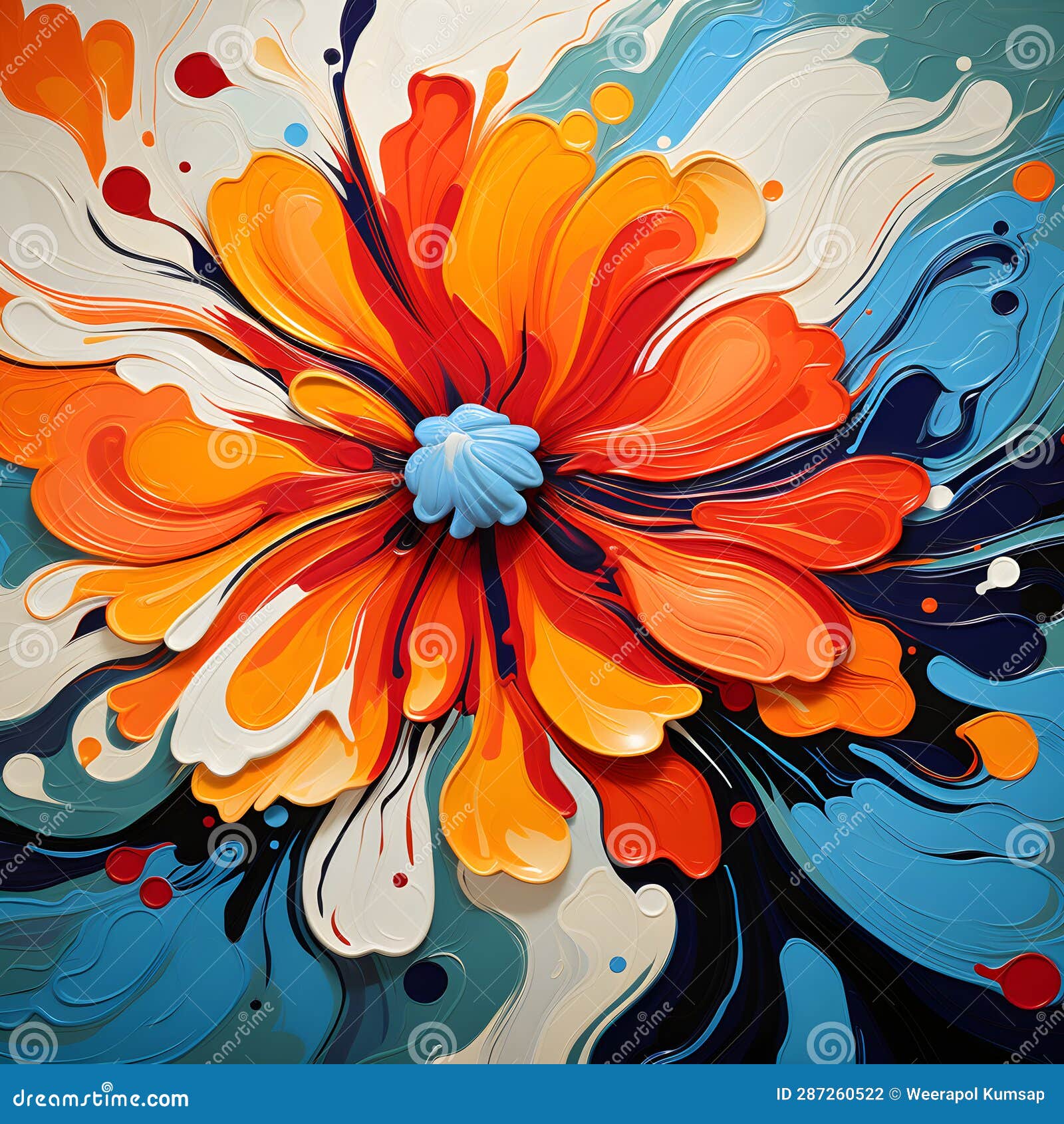 Seamless Pattern with Flower Abstract Texture, Generative AI Stock ...