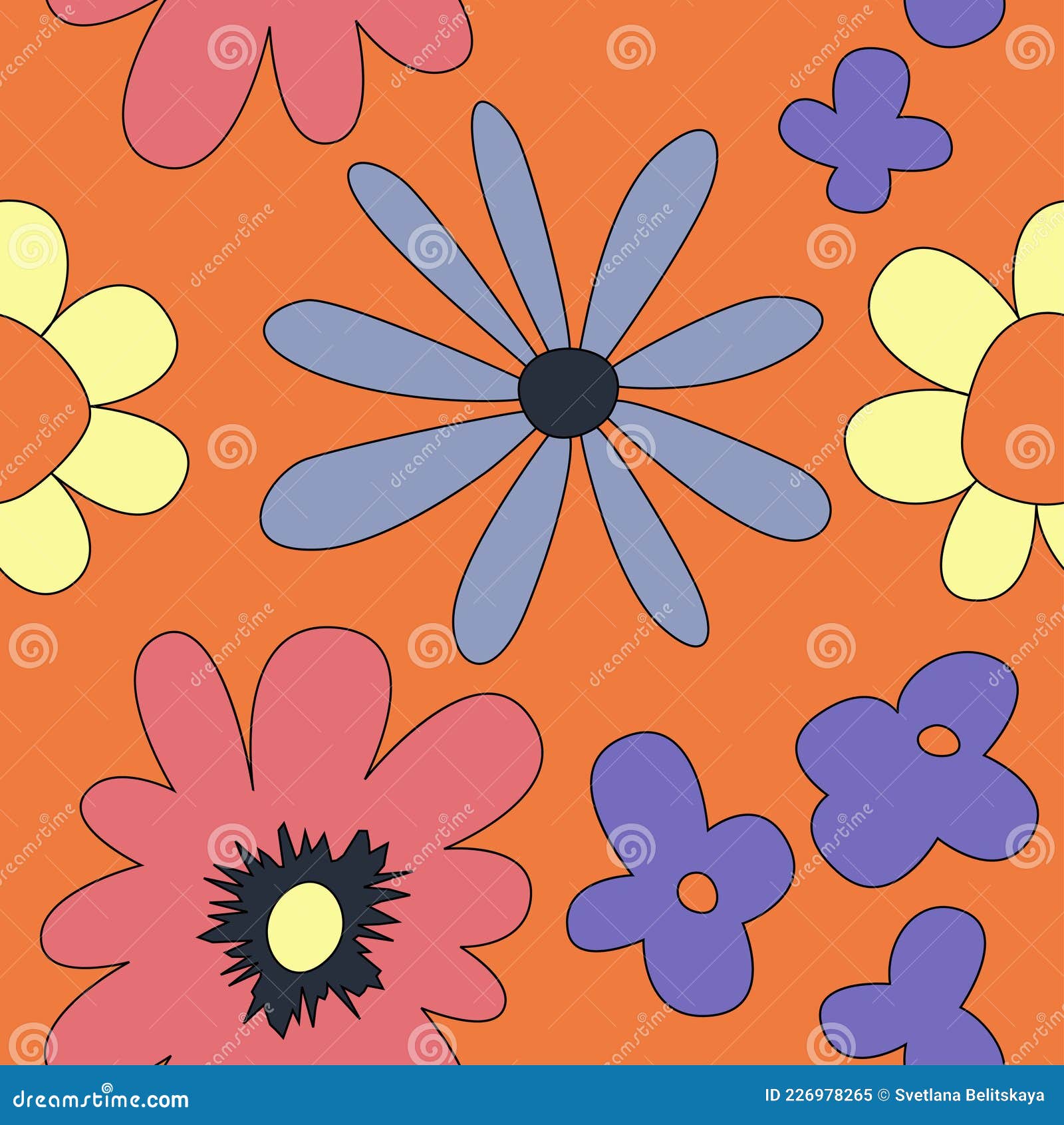 Flower Seamless Pattern stock vector. Illustration of aesthetic - 226978265