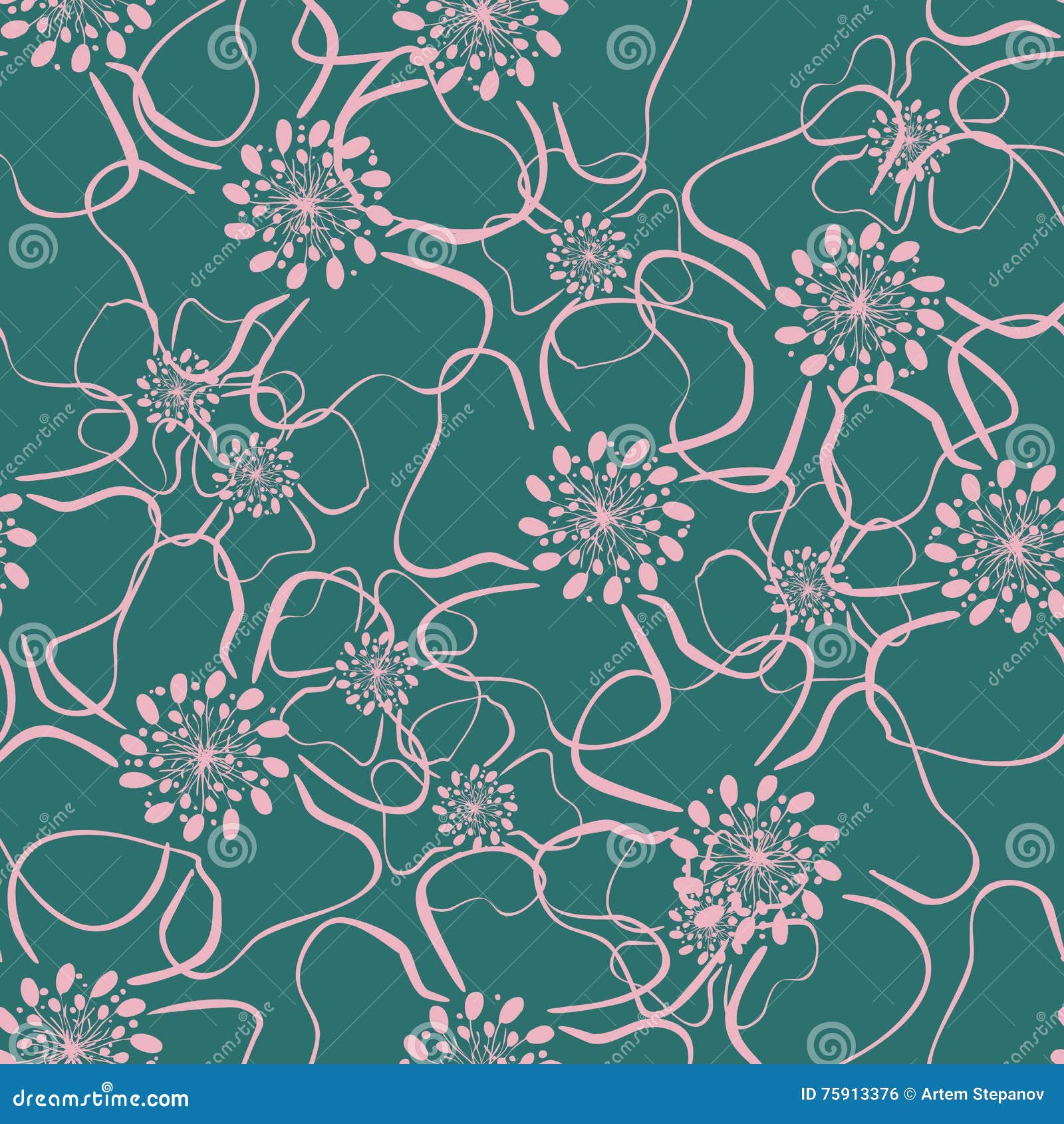 Flower Seamless Pattern. Floral Stylish Background. Repeating Texture ...