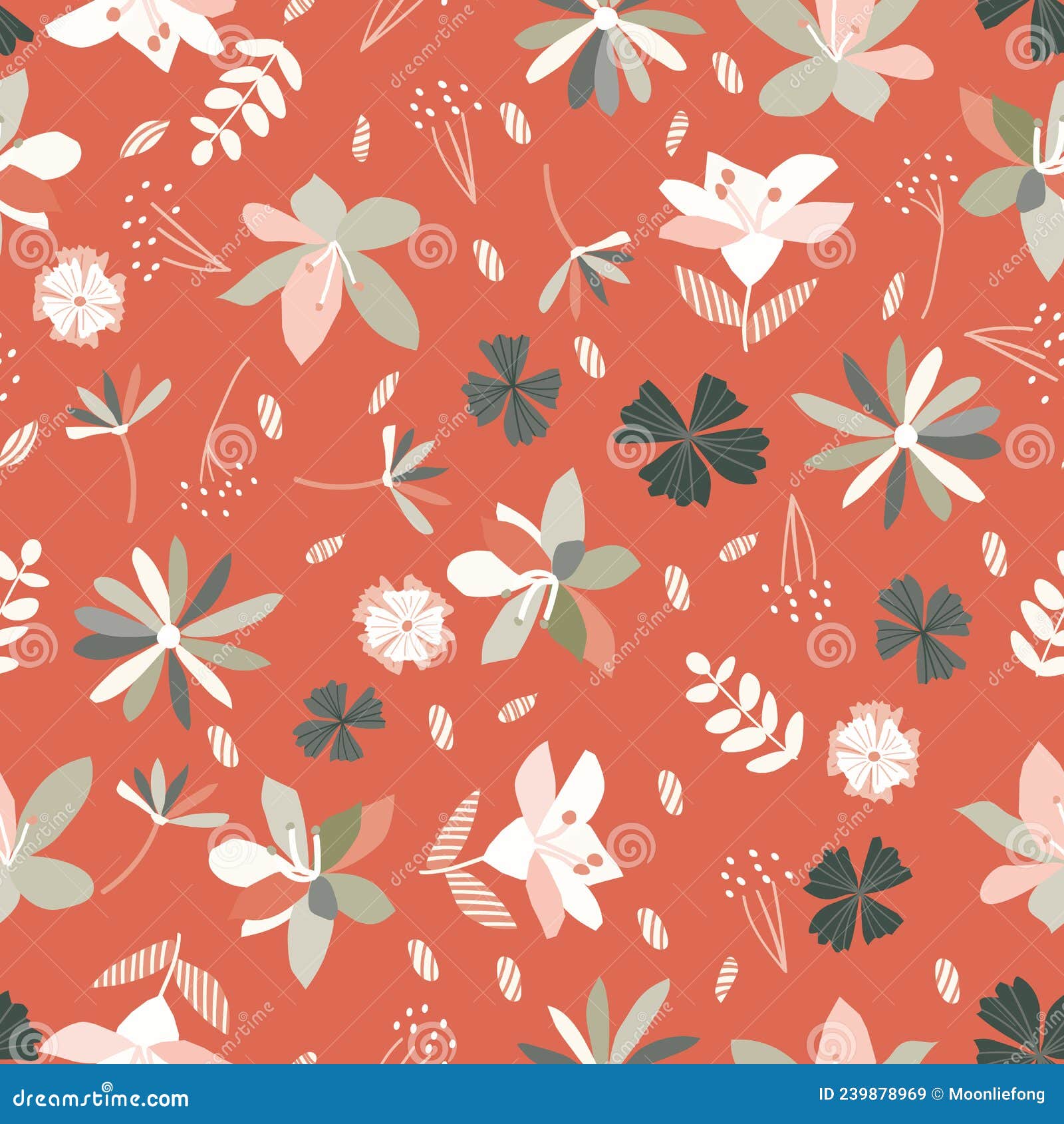 Flower Seamless Pattern stock vector. Illustration of abstract - 239878969