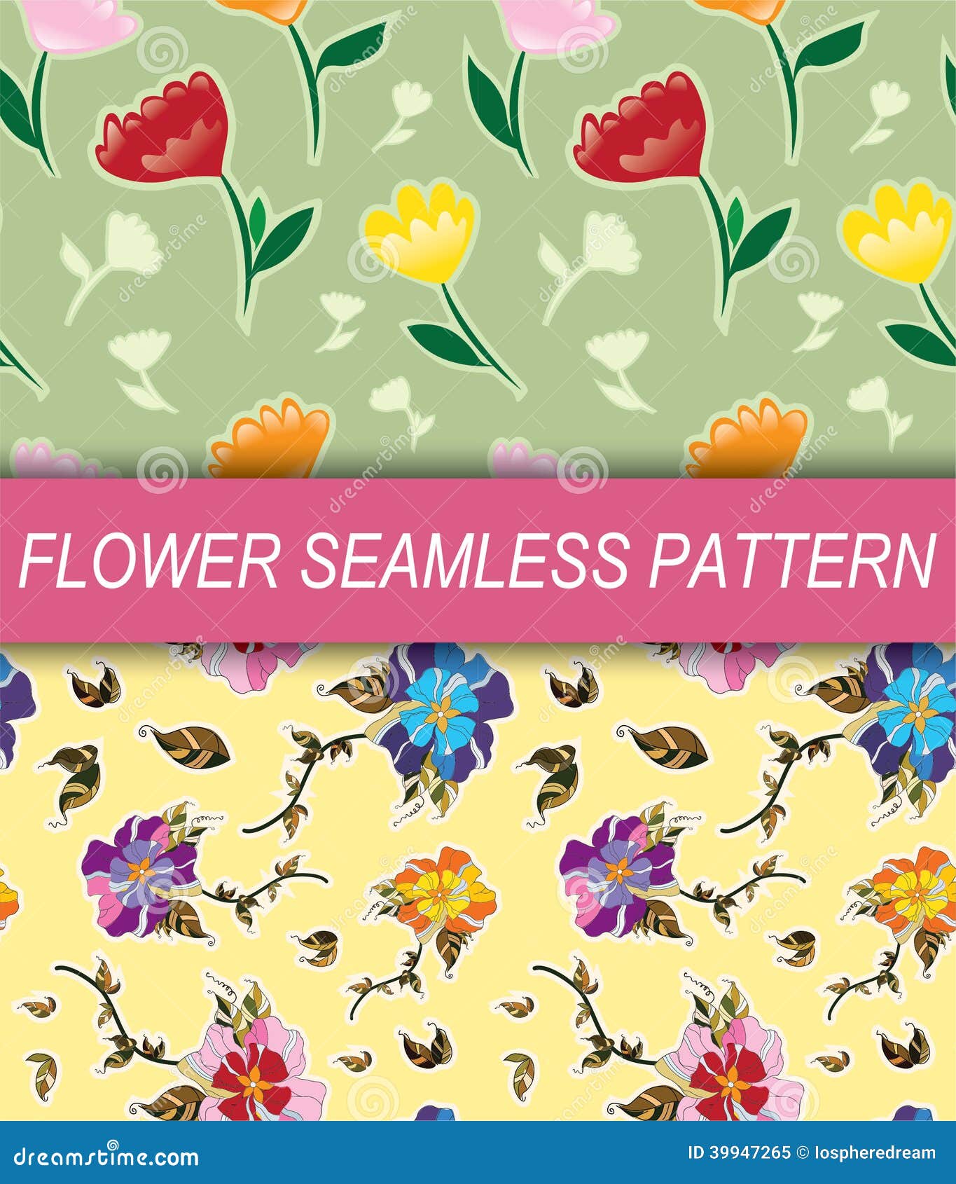 Flower seamless pattern stock vector. Illustration of vector - 39947265