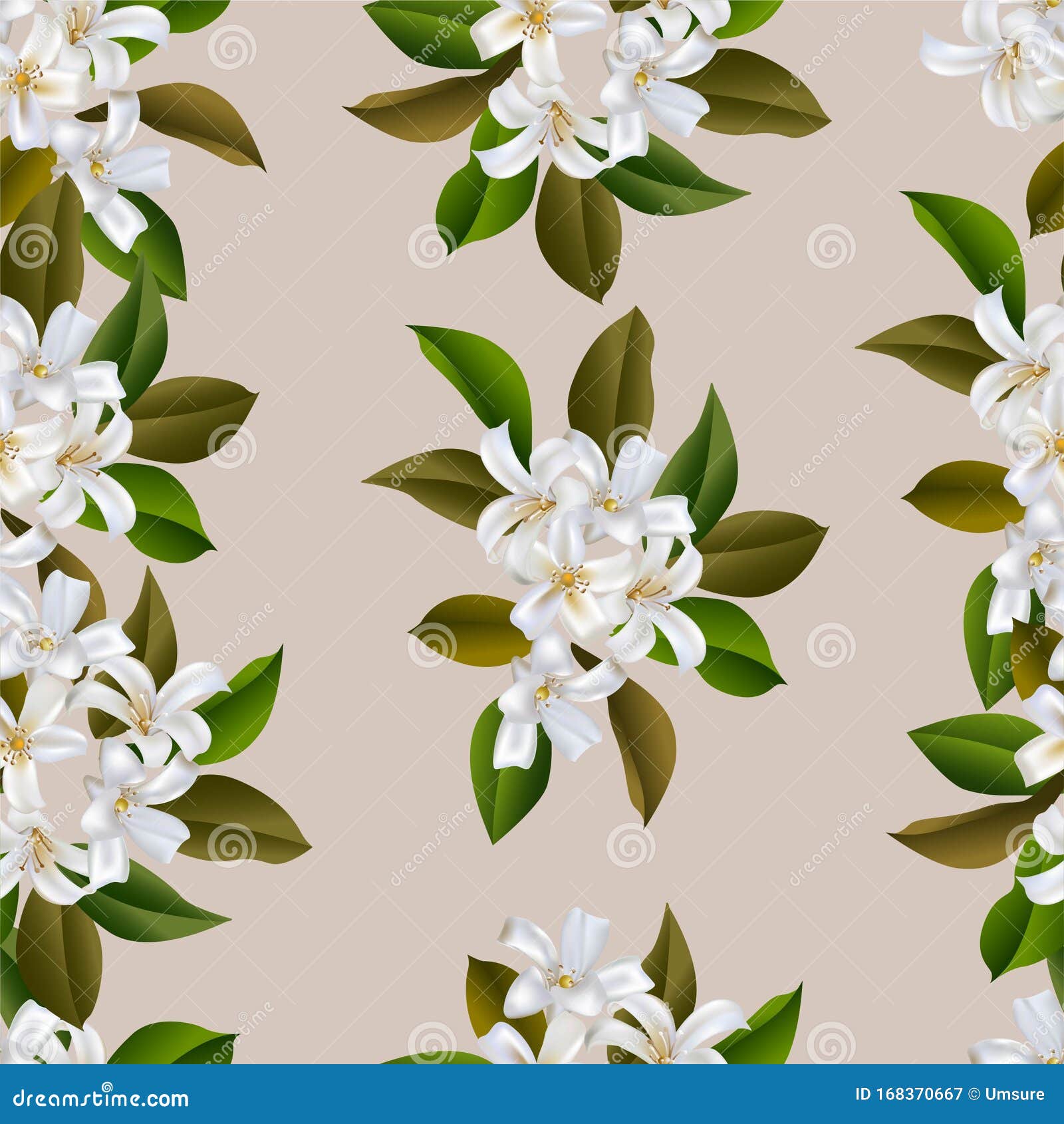 Flower Seamless Pattern with Sampaguita Jasmine Flower Vector ... Flower Seamless Pattern with Sampaguita Jasmine Flower Vector ...