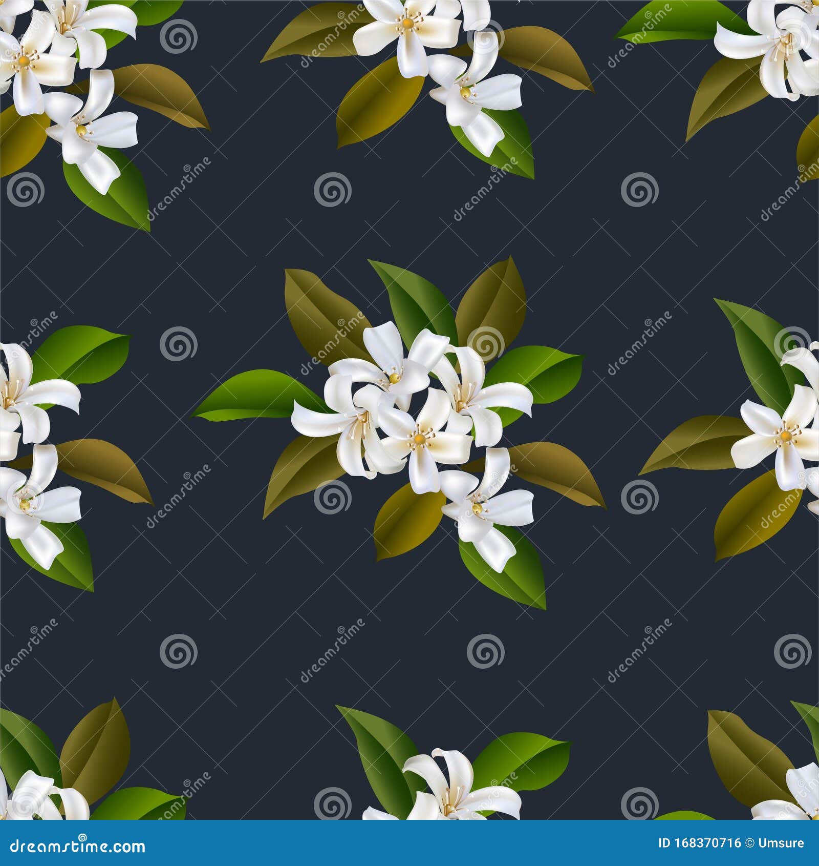 Flower Seamless Pattern with Sampaguita Jasmine Flower Vector ... Flower Seamless Pattern with Sampaguita Jasmine Flower Vector ...