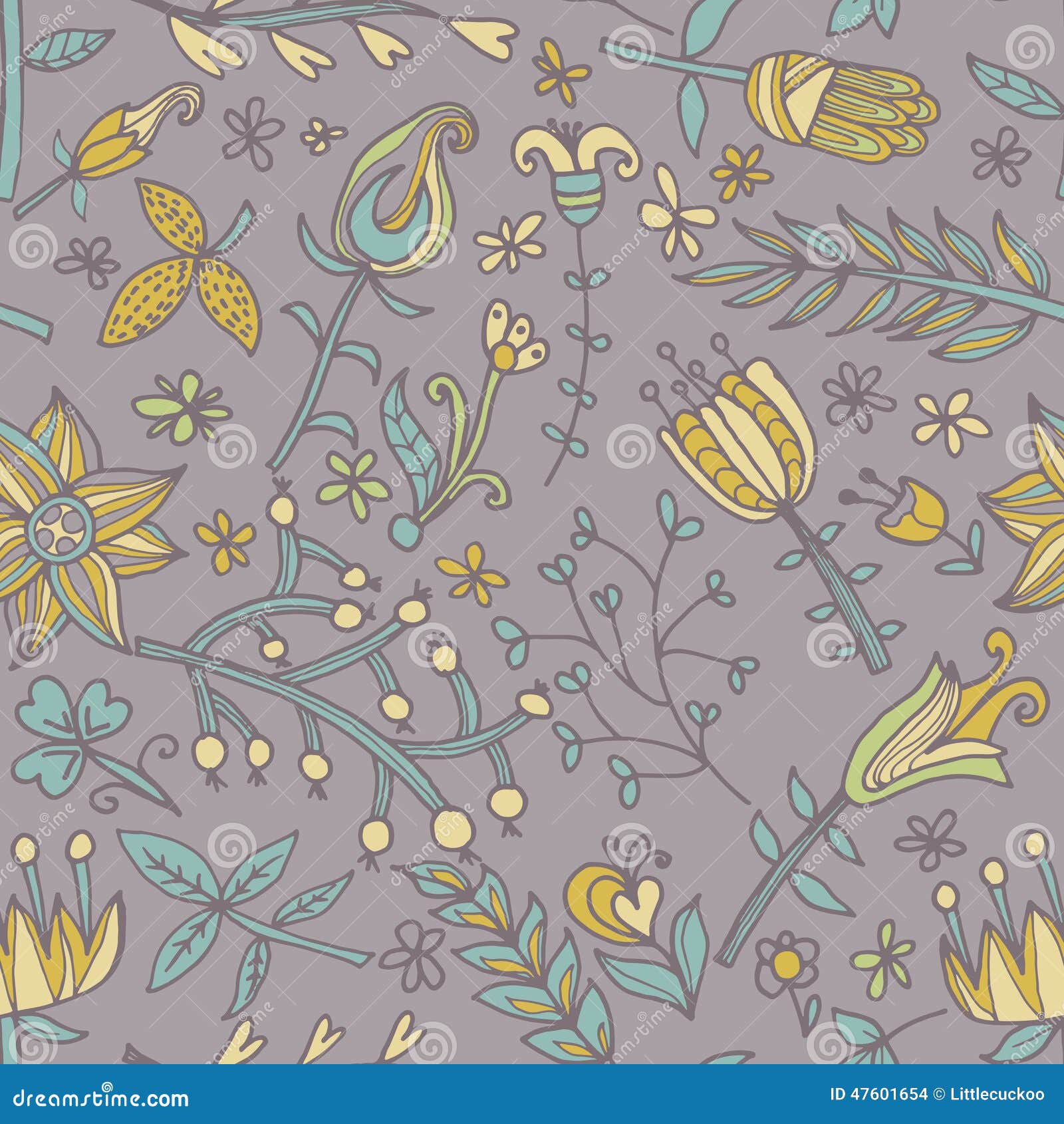 Flower Seamless Texture. Endless Floral Pattern Stock Vector ...