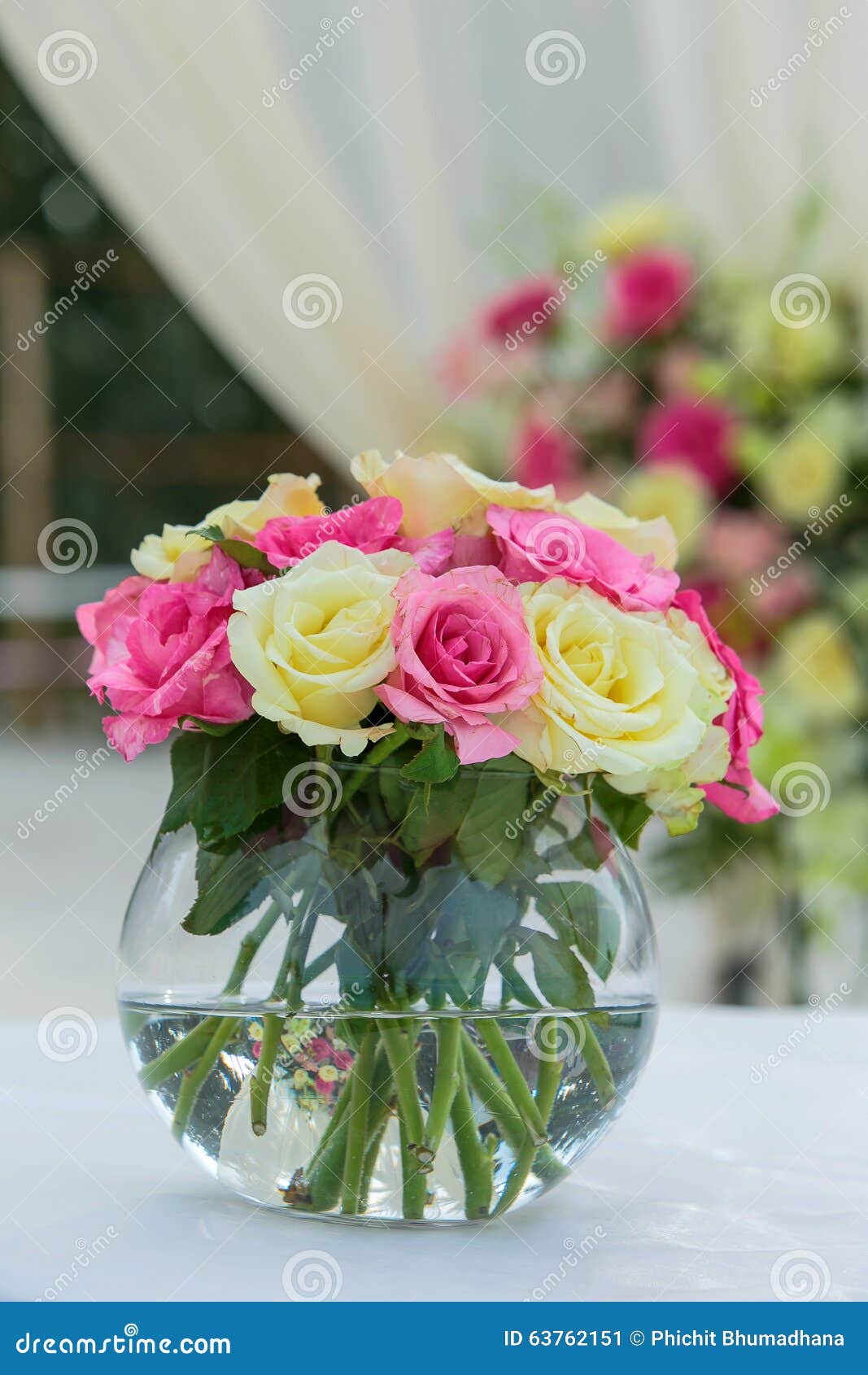 Flower setting stock image. Image of pillar, decor, marriage - 63762151