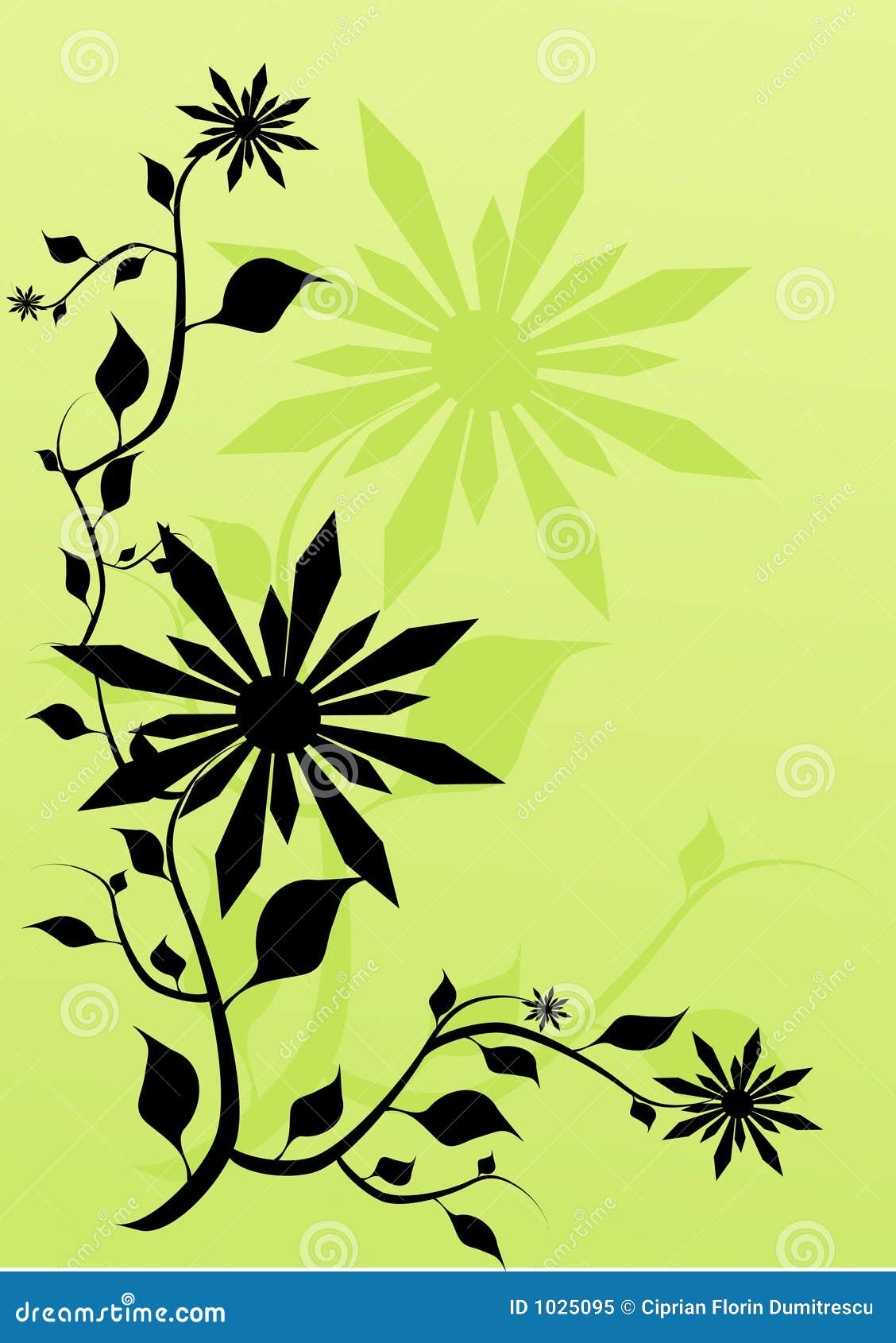 Flower shadows stock vector. Illustration of grunge, stylistic - 1025095