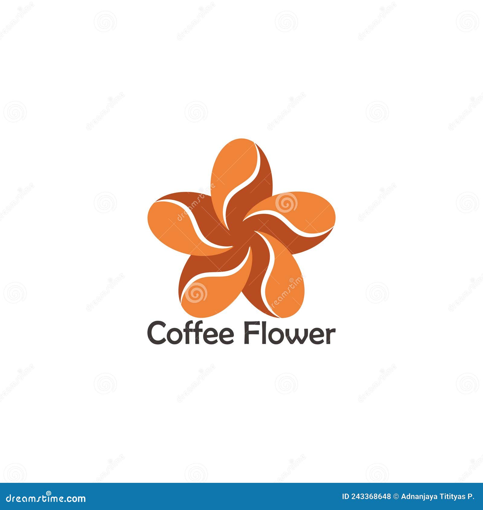 Flower Shape Coffee Bean Curves Logo Vector Stock Vector - Illustration ...