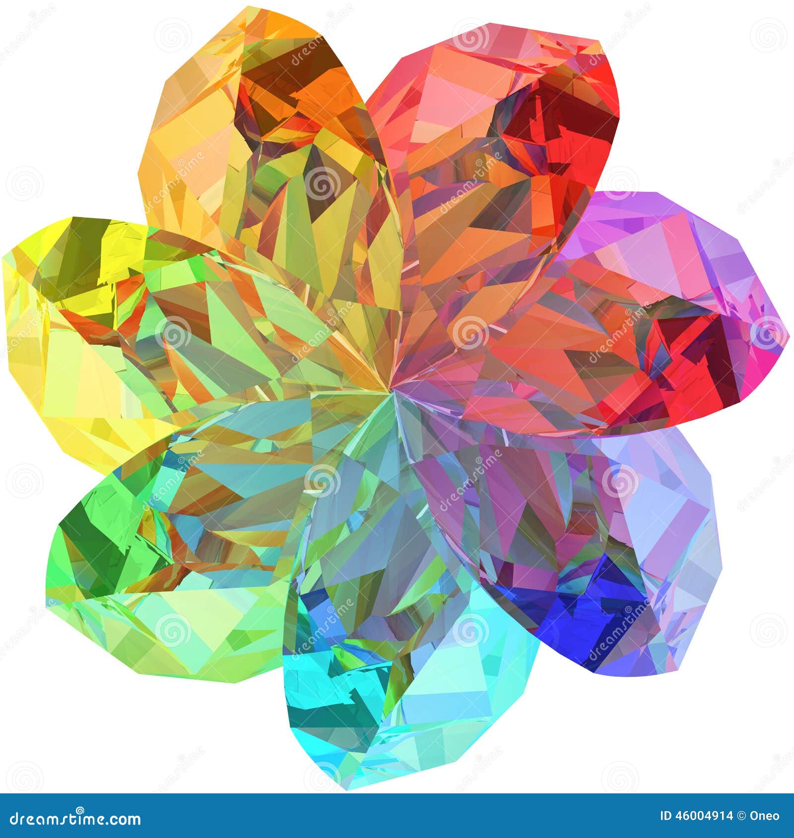 Flower Shape Composed of Colorful Gemstones Stock Illustration ...