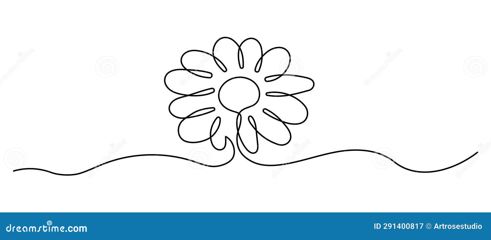 Flower Shape Drawing by Continuous Line, Thin Line Design Vector ...