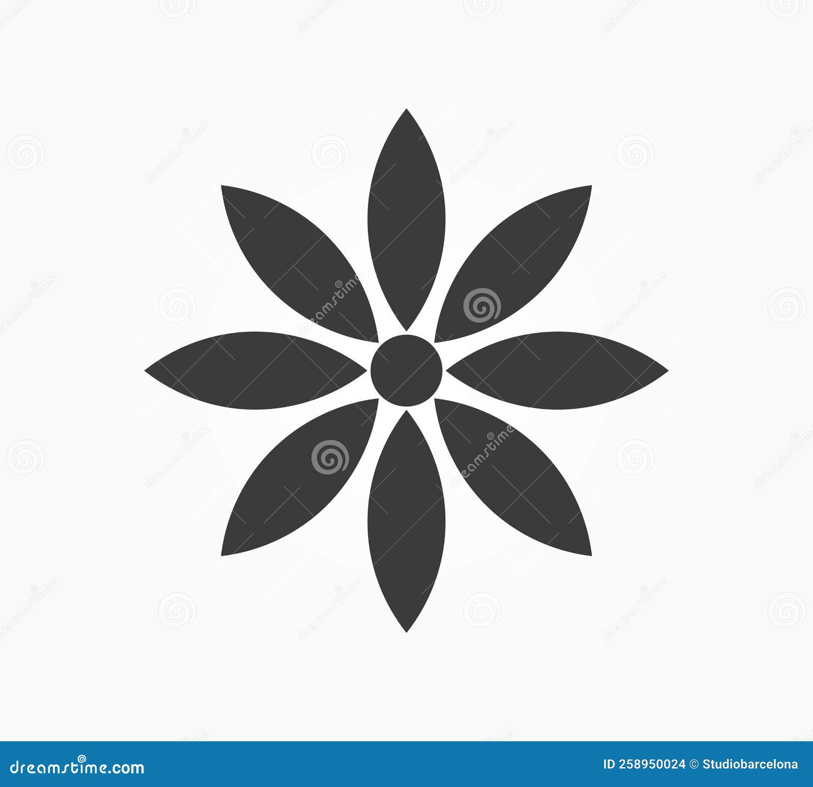 Flower shape icon stock vector. Illustration of daisy - 258950024