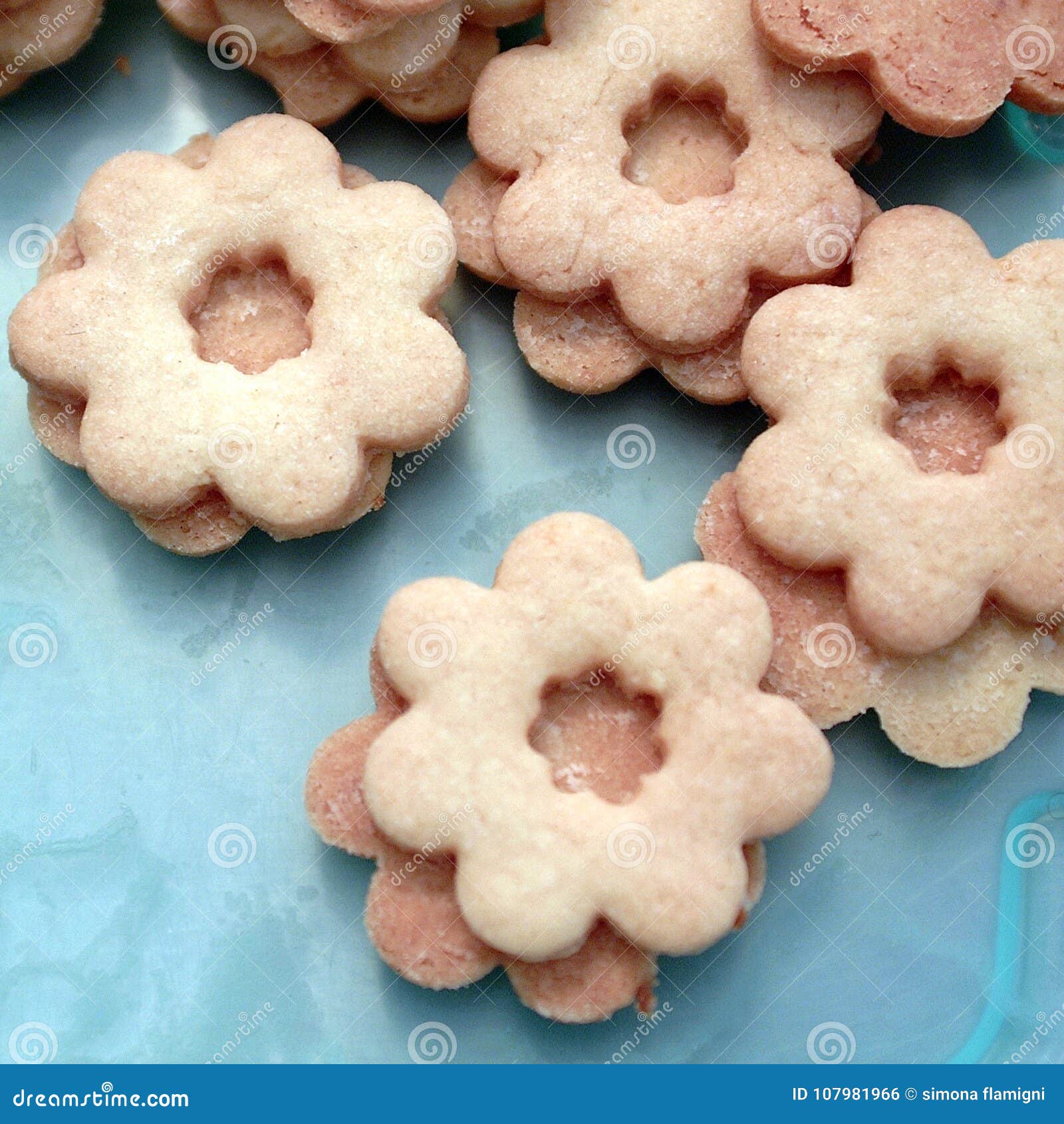 Flower Shaped Chocolate Biscuits Stock Photo - Image of meal, dessert ...