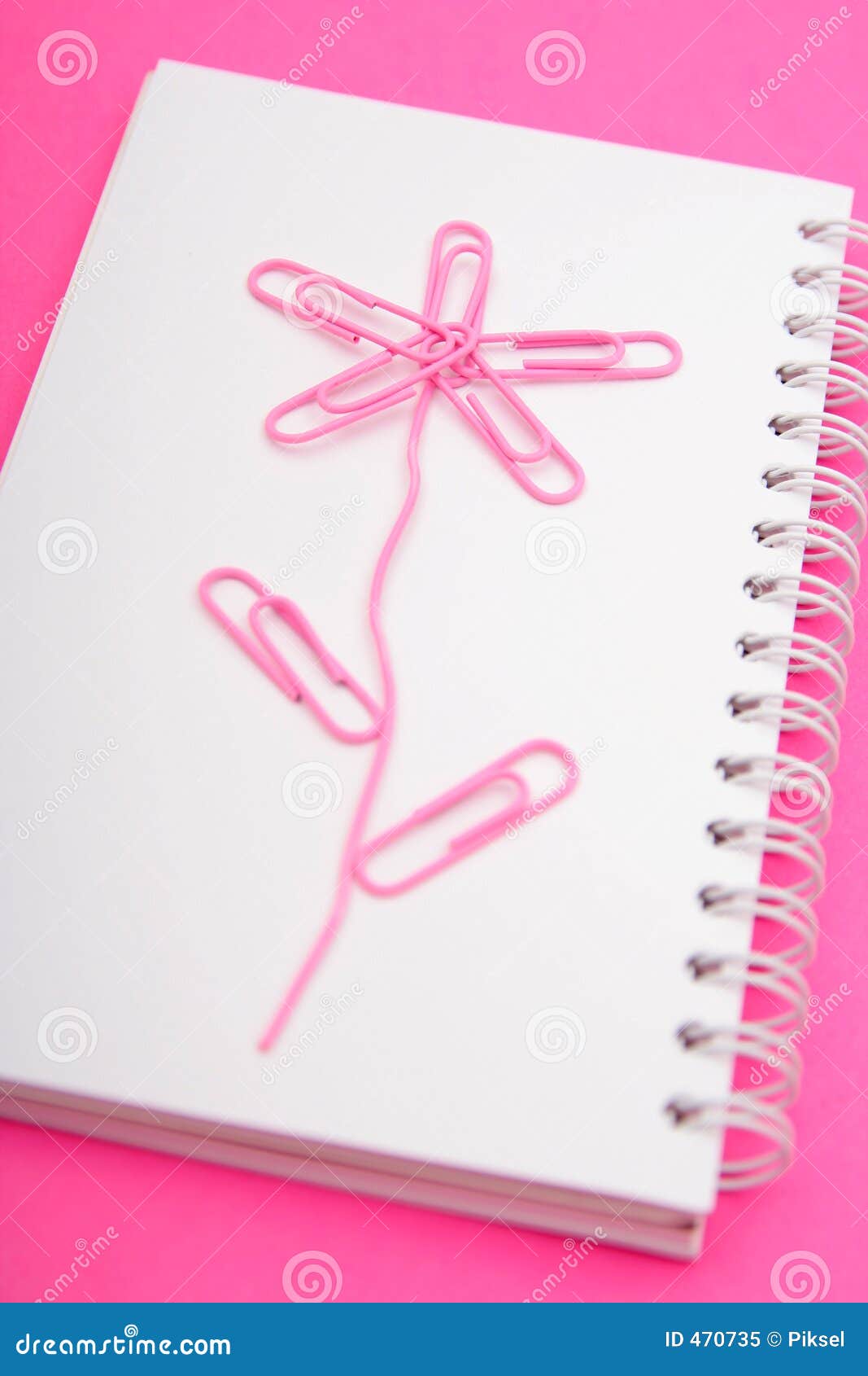 Flower Shaped Paper Clips stock image. Image of notepad - 470735