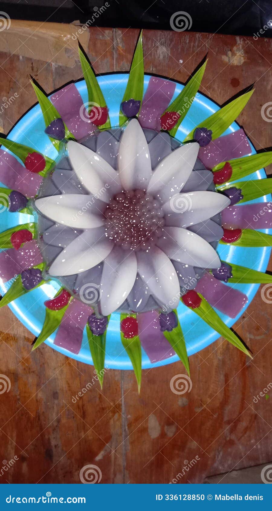 Flower shaped pudding stock photo. Image of pudding - 336128850