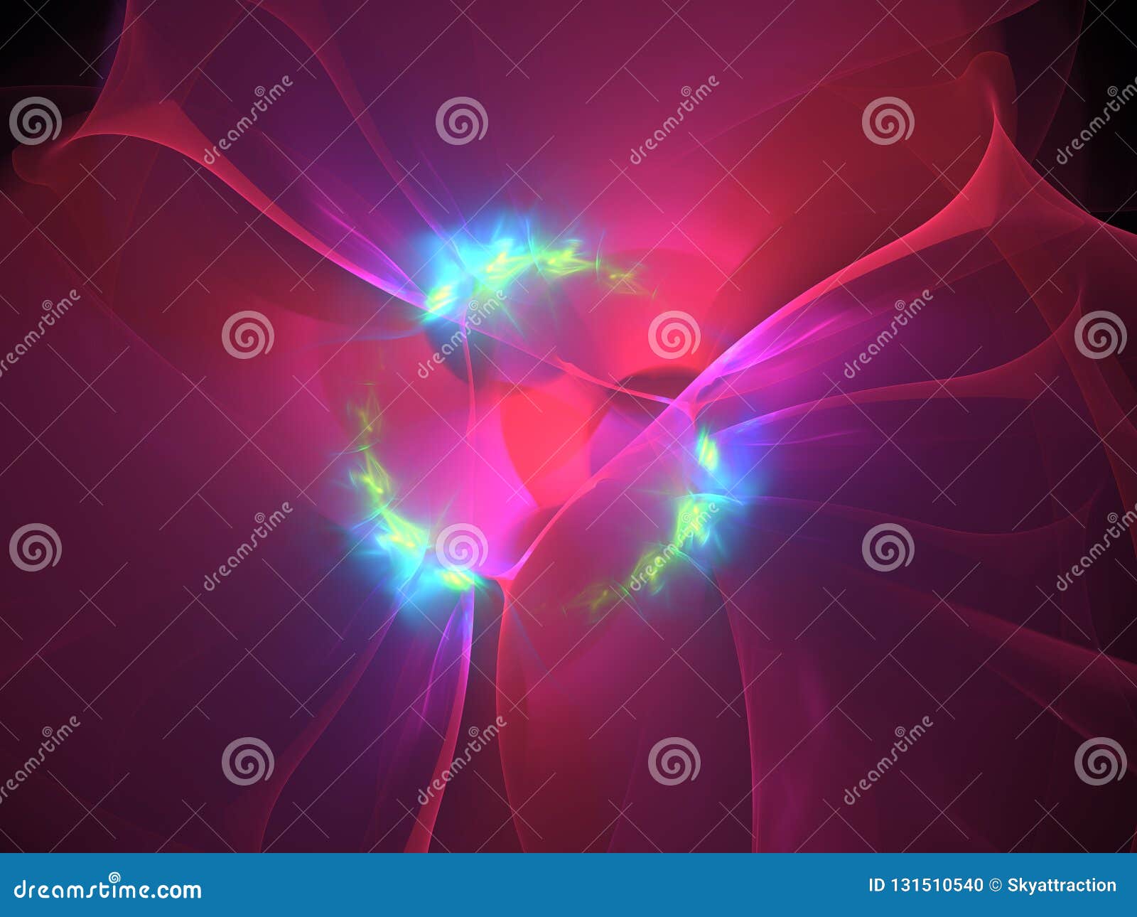 Flower Shaped Red Glowing Neon Abstract Background Stock Photo - Image ...