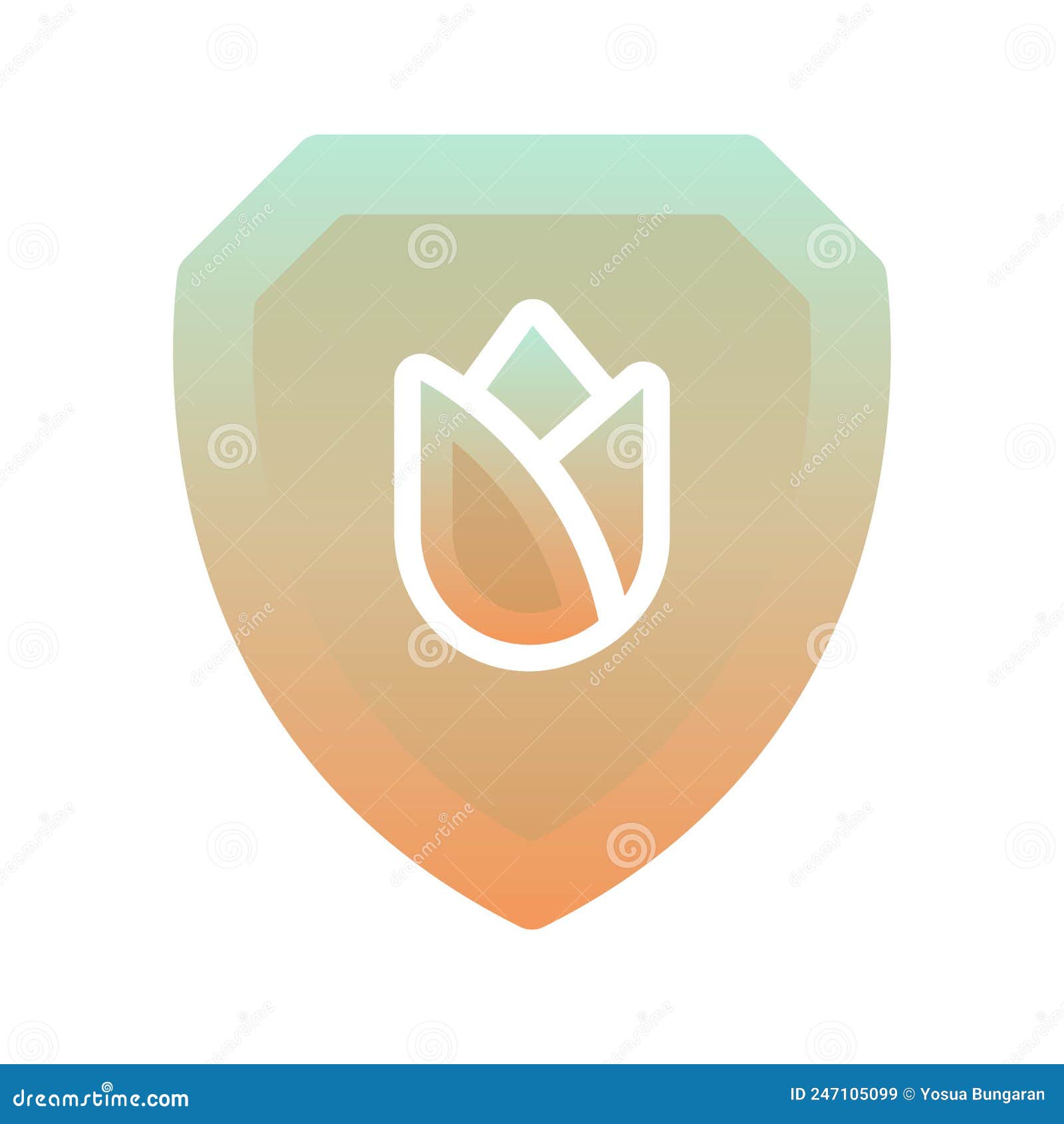 Flower Shield Gradient Logo Design Template Icon Stock Vector ...