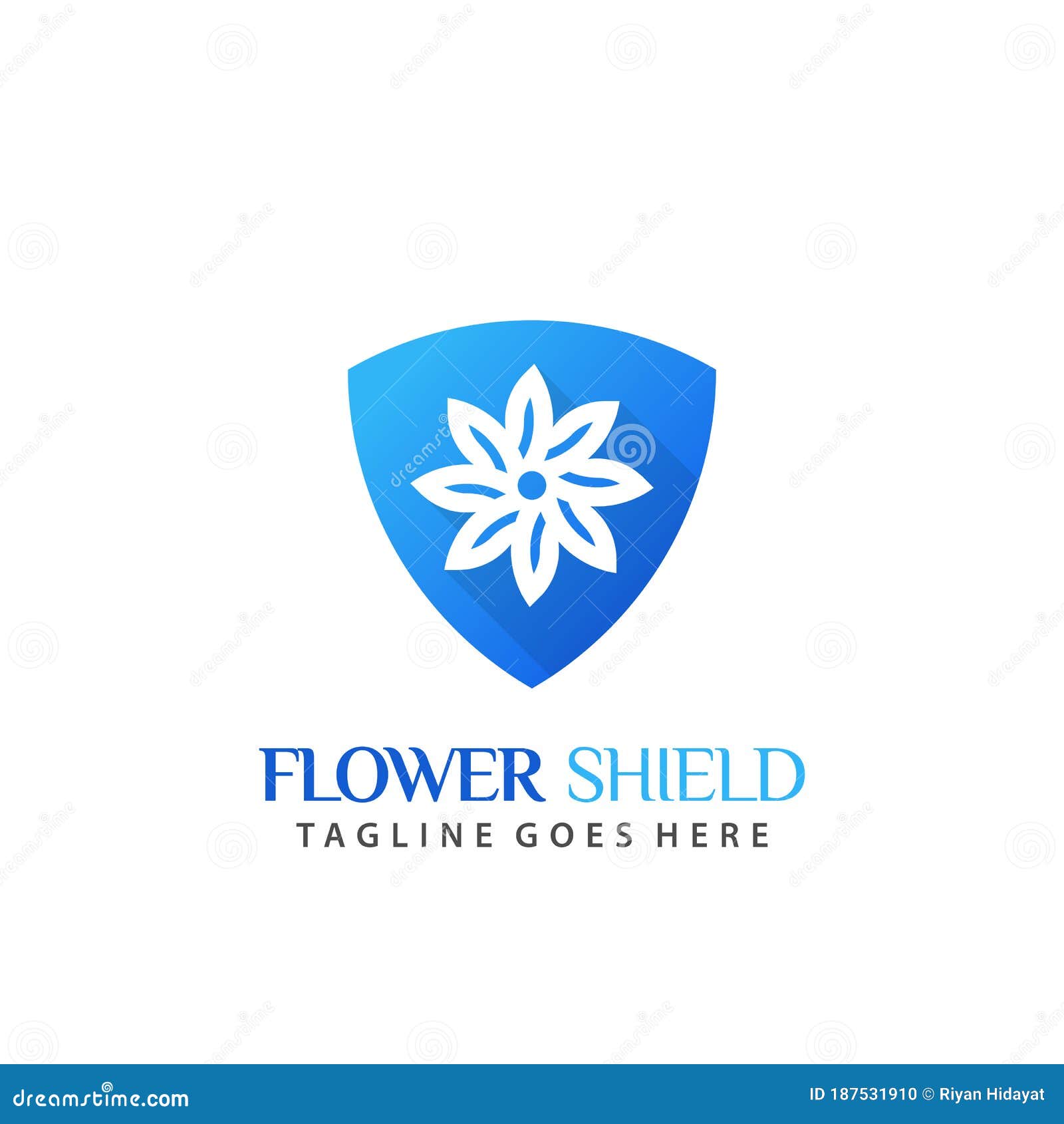 Flower Shield Security Logo Icon Design Vector Illustration Stock ...