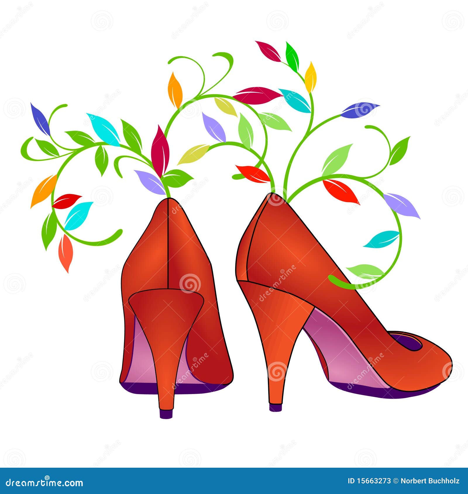 Flower shoes stock vector. Illustration of shoes, flower - 15663273