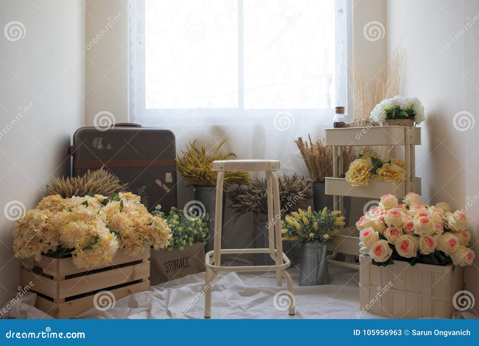Flower shop background stock image. Image of season - 105956963