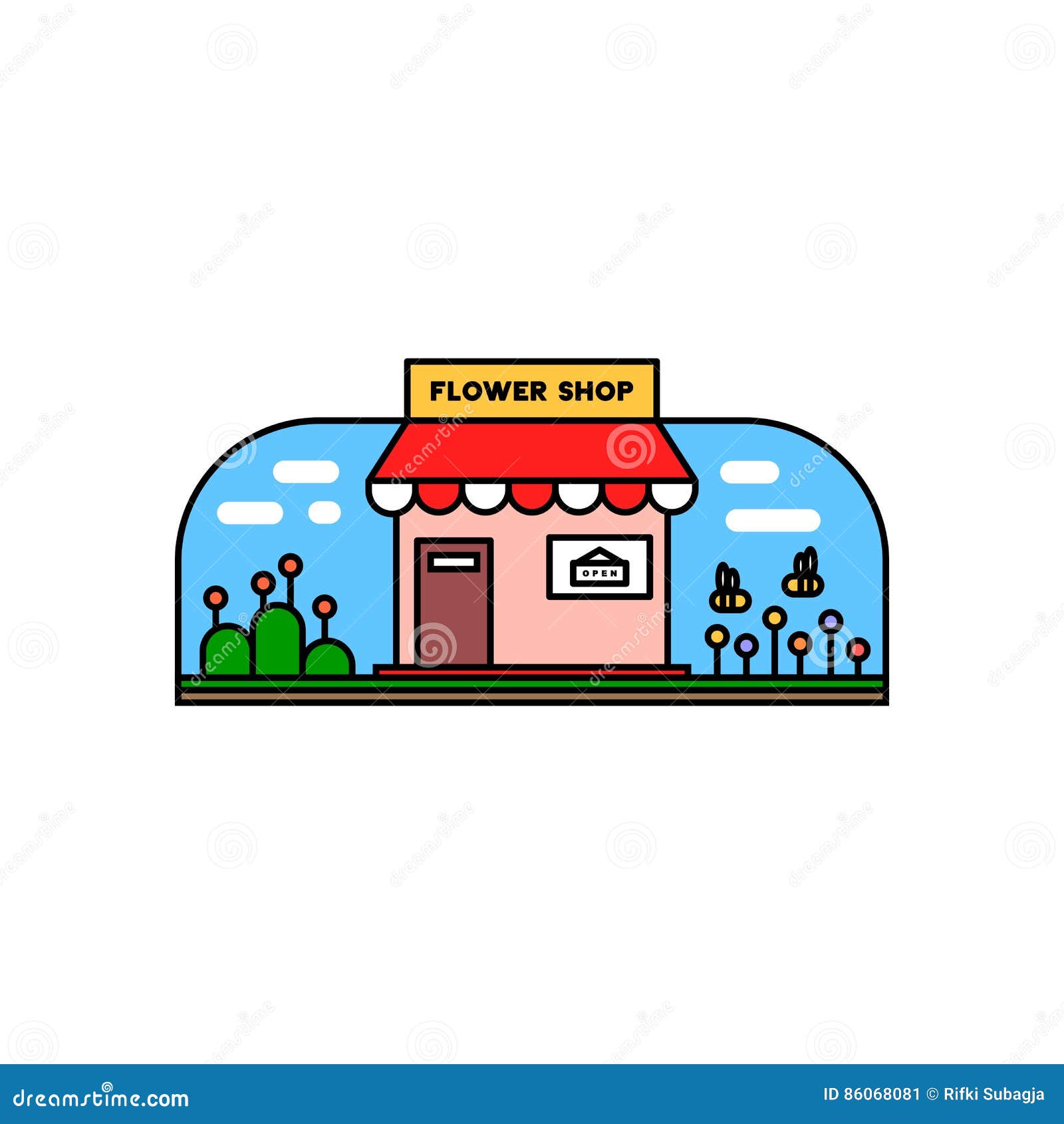 Flower shop stock vector. Illustration of abstract, vector - 86068081