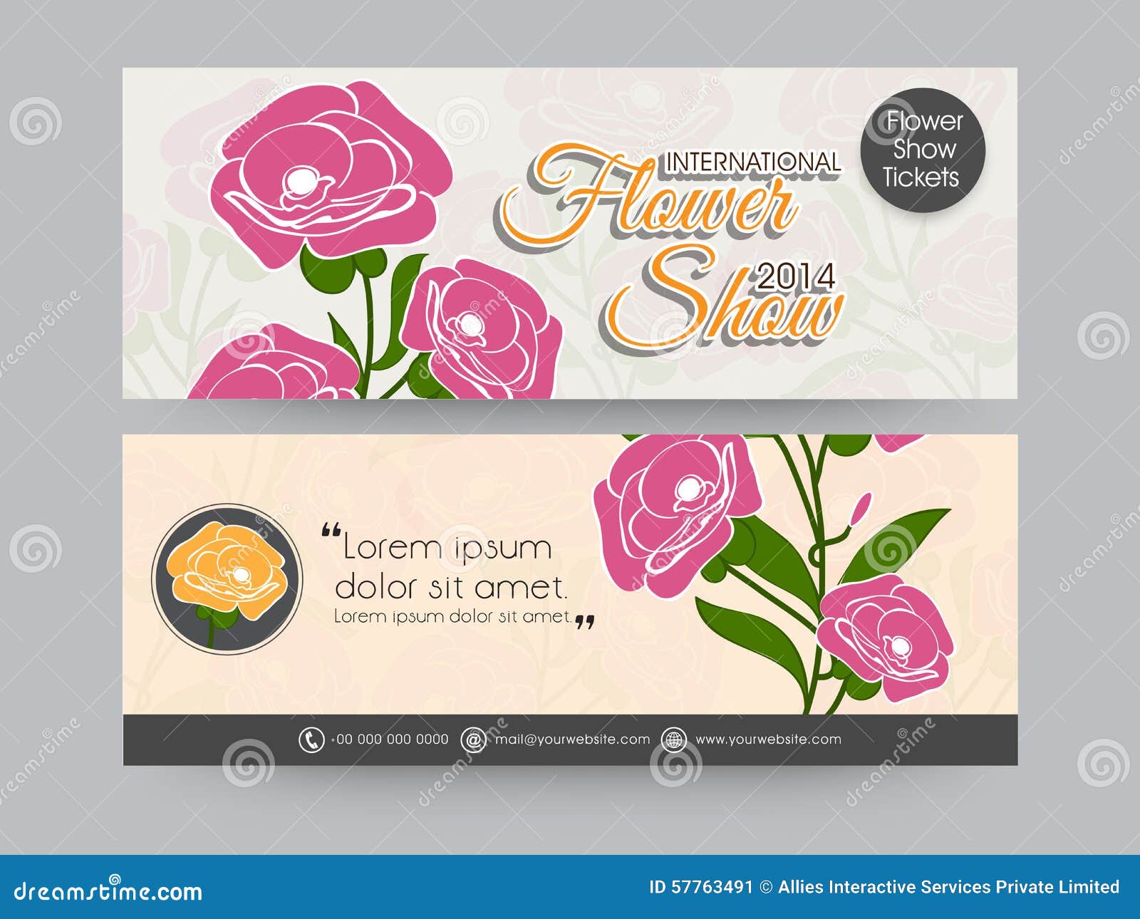 Flower Show Web Header or Banner Design. Stock Illustration ... Flower Show Web Header or Banner Design. Stock Illustration ...
