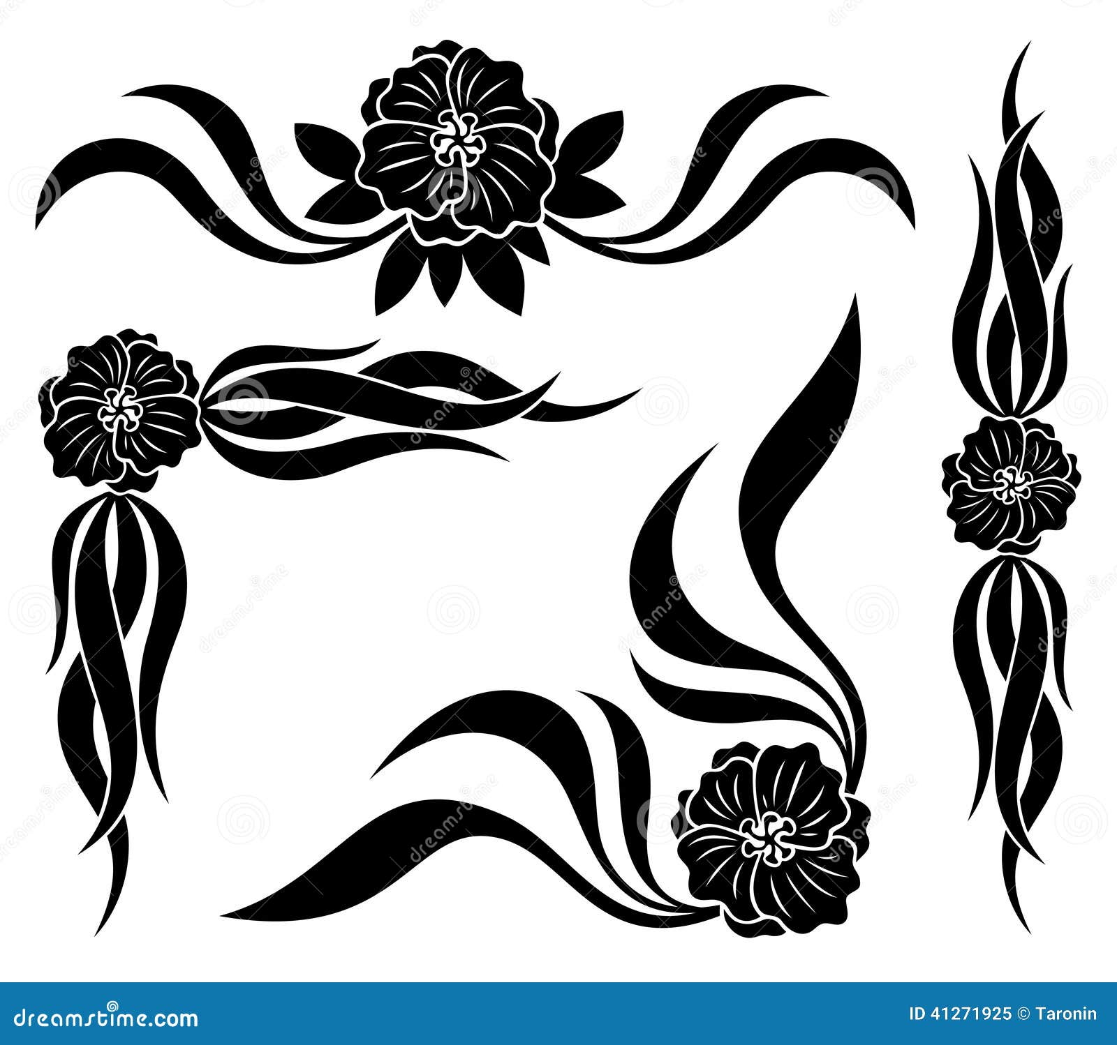 Flower signs. stock vector. Illustration of curl, floral - 41271925
