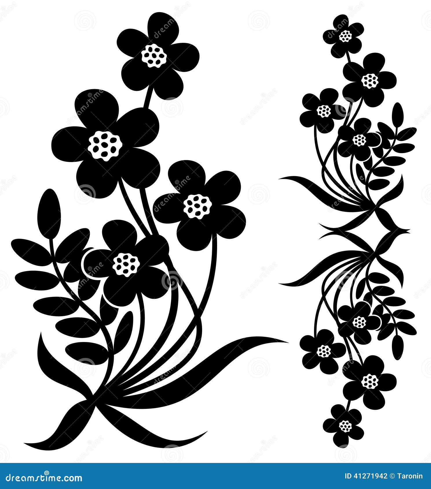 Flower signs. stock vector. Illustration of curve, flowers - 41271942