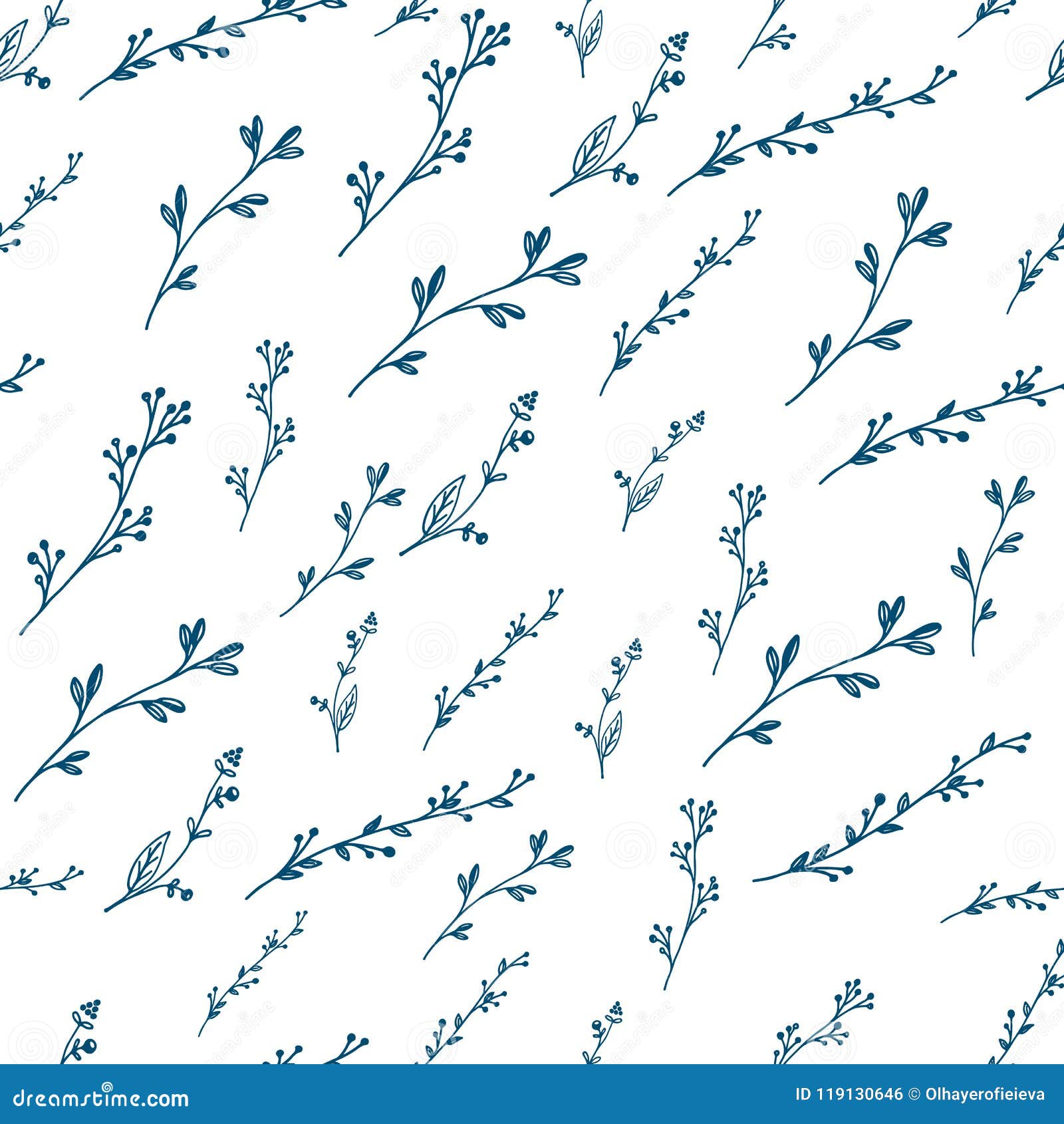Minimalistic Seamless Pattern With Blue Flowers, Png Stock Photography ...